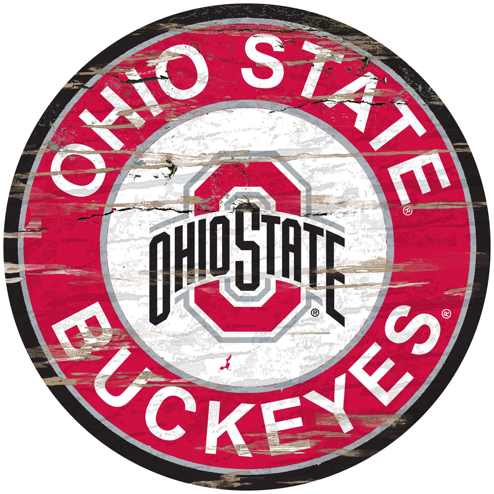 Ohio State University Distressed 24" Circle – Fan Creations GA