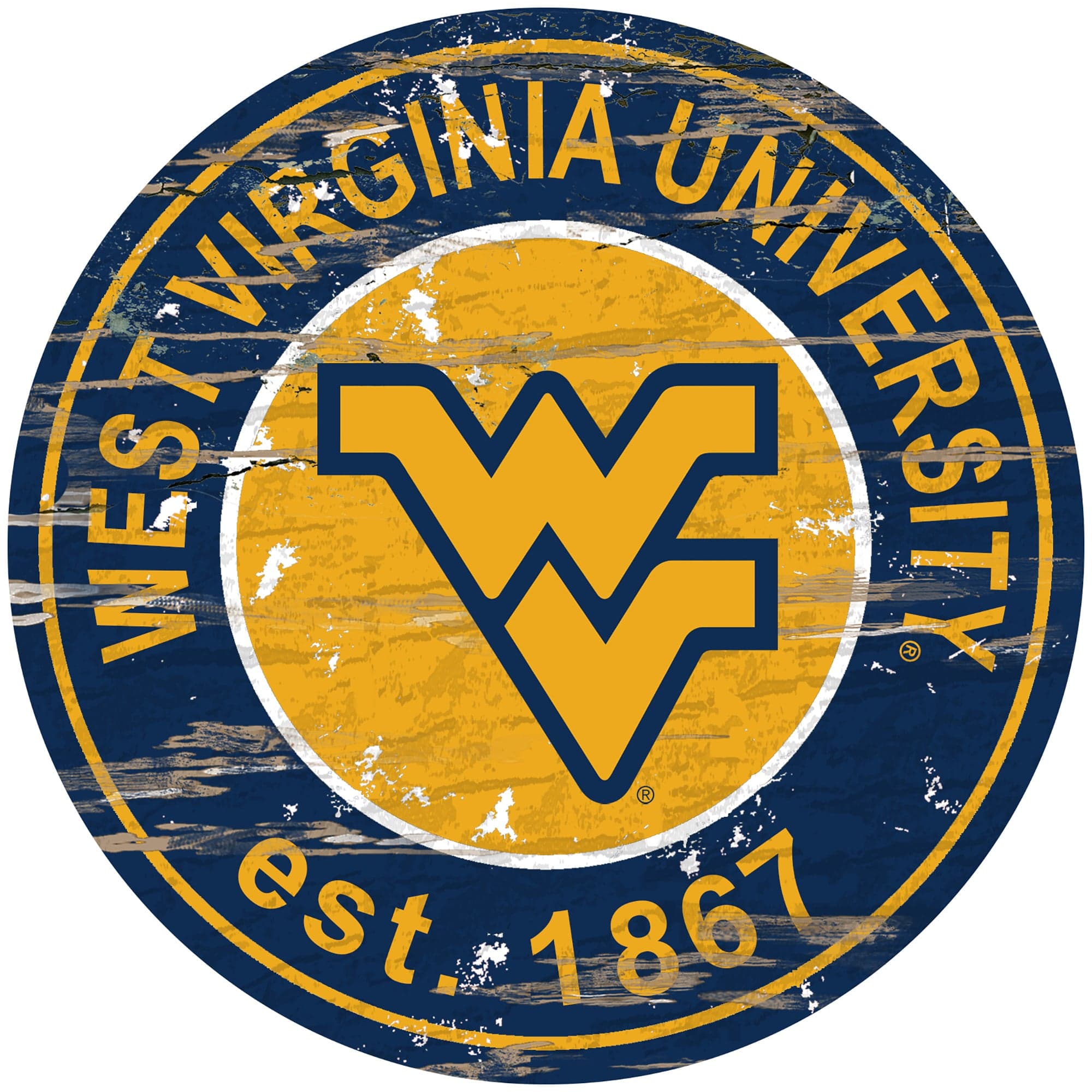 West Virginia Distressed 24" Circle – Fan Creations GA