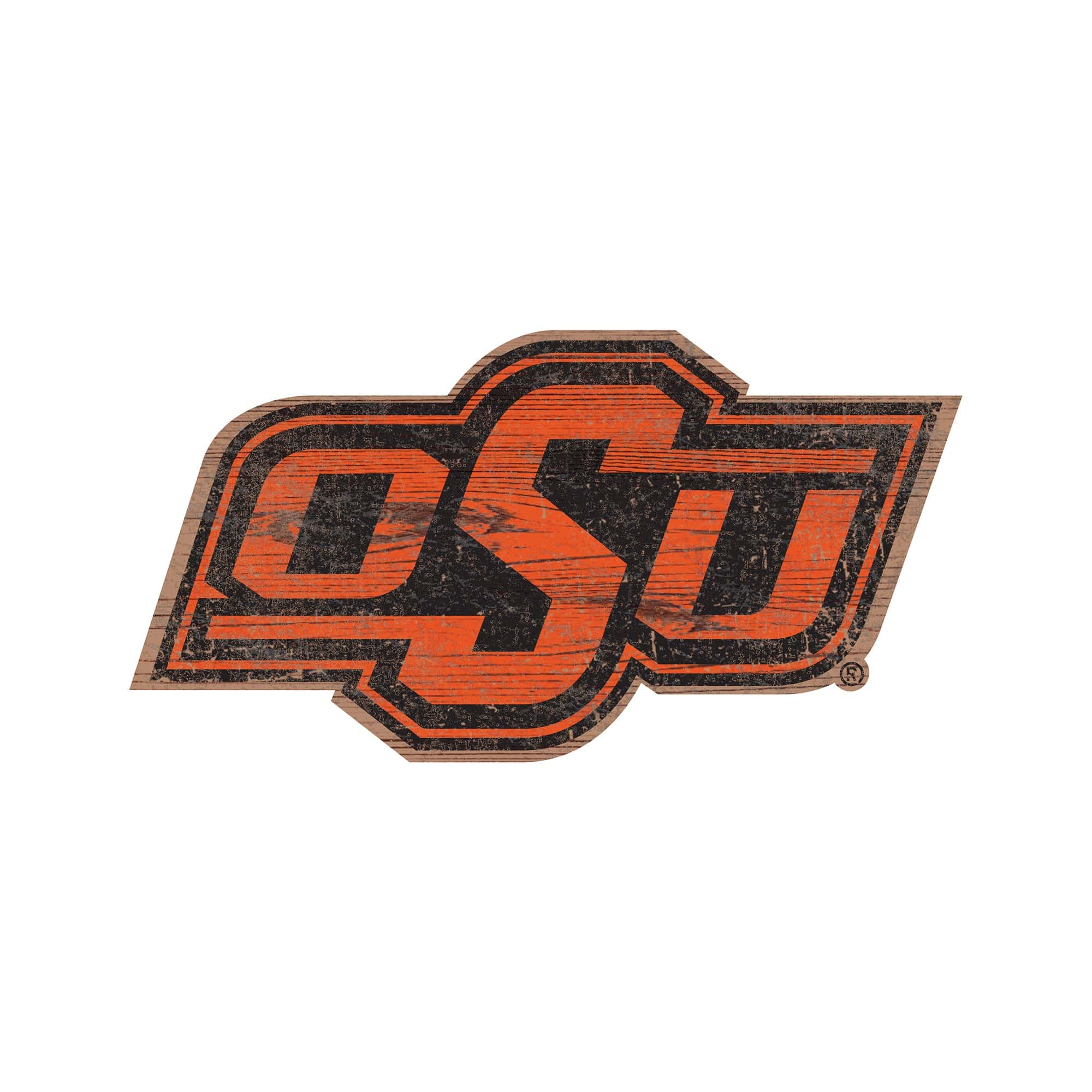 Oklahoma State Distressed Logo Cutout Sign – Fan Creations GA