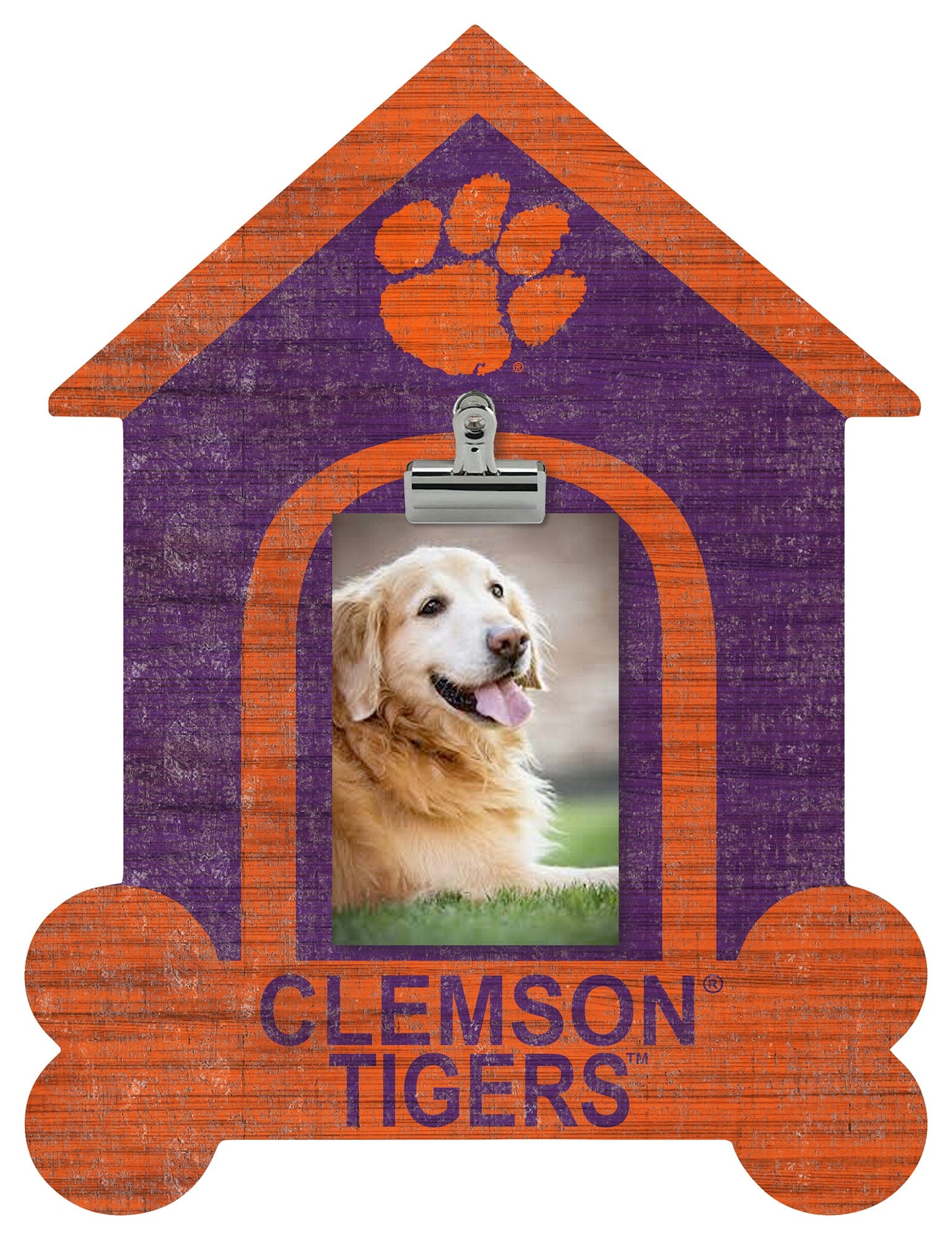 Clemson Dog Bone House Clip Frame – Fan Creations GA