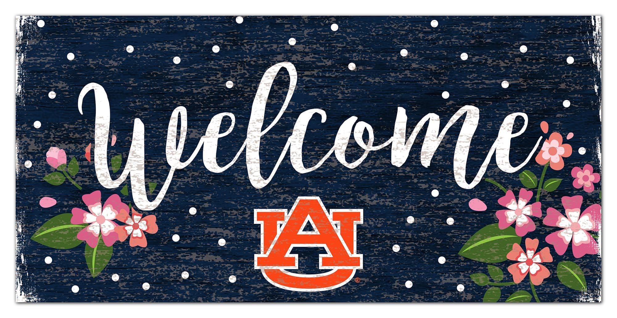 Auburn University Welcome Floral 6x12 Sign – Fan Creations GA