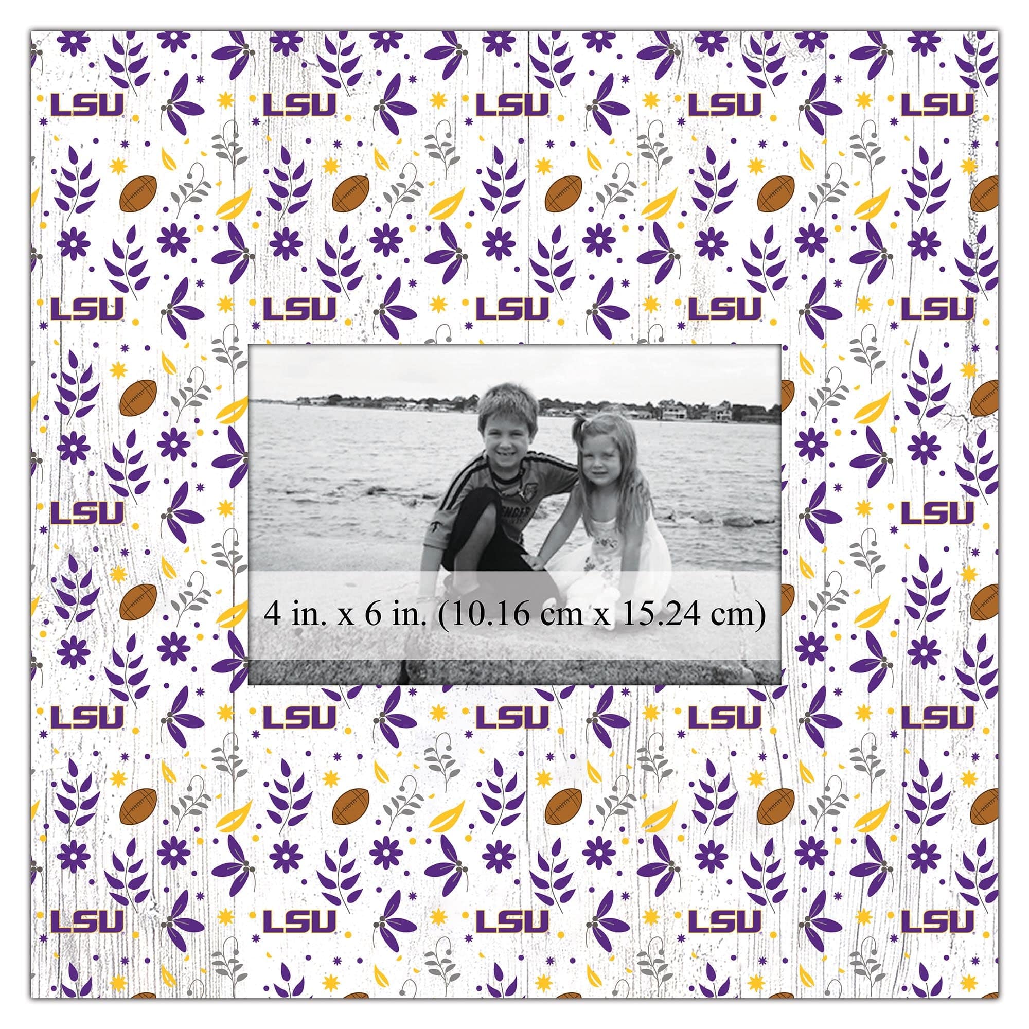 LSU Floral Pattern 10x10 Frame – Fan Creations GA