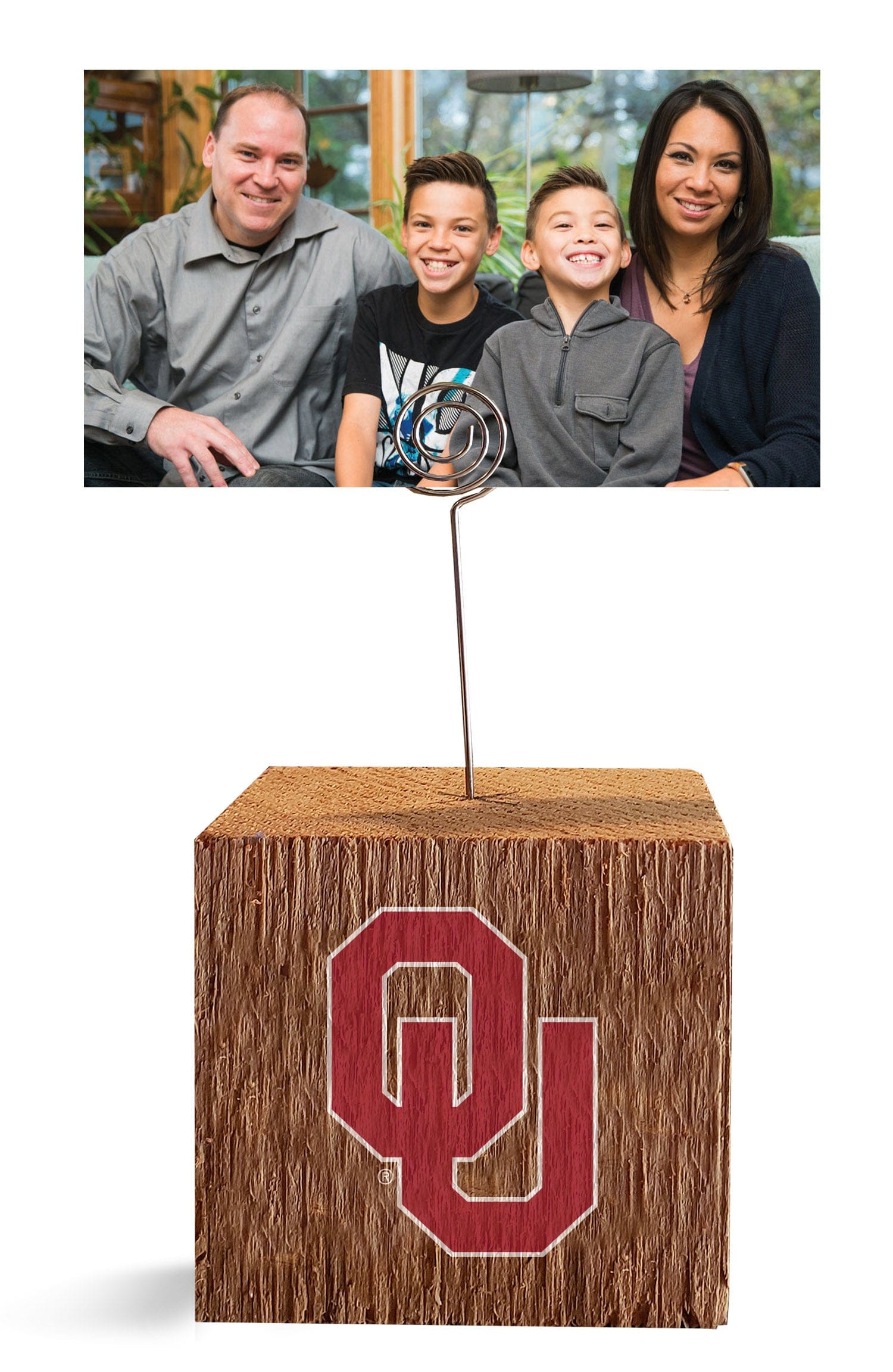 Oklahoma Block Spiral Photo Holder – Fan Creations GA