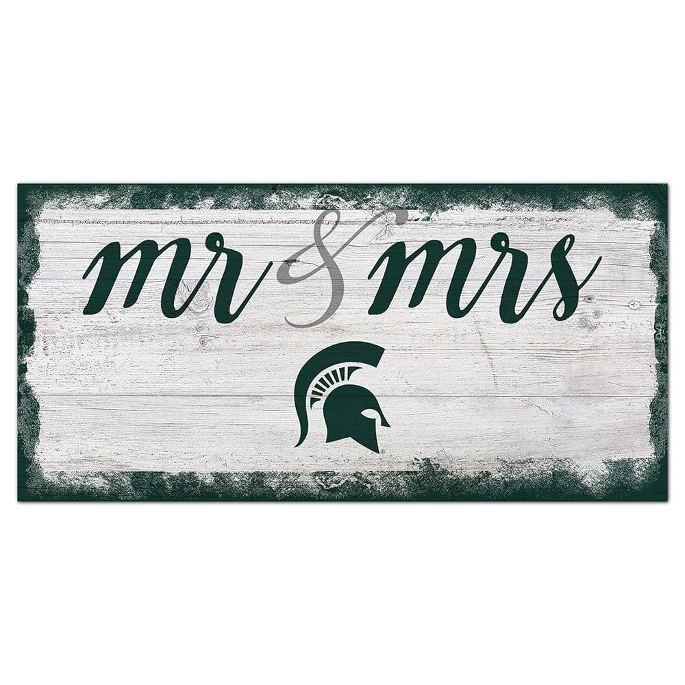 Michigan State Script Mr & Mrs 6x12 Sign – Fan Creations GA