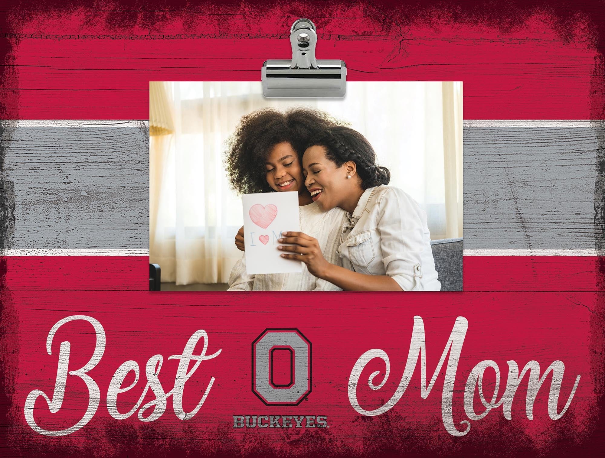 Ohio State University Best Mom With Stripe Clip Frame – Fan Creations GA