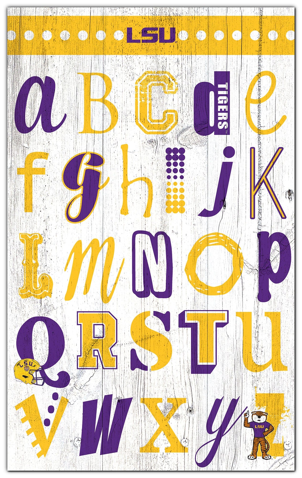 LSU Alphabet Sign 11x19 – Fan Creations GA