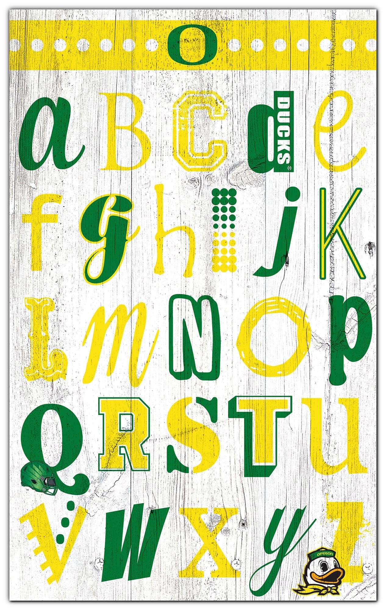University of Oregon Alphabet Sign 11x19 – Fan Creations GA