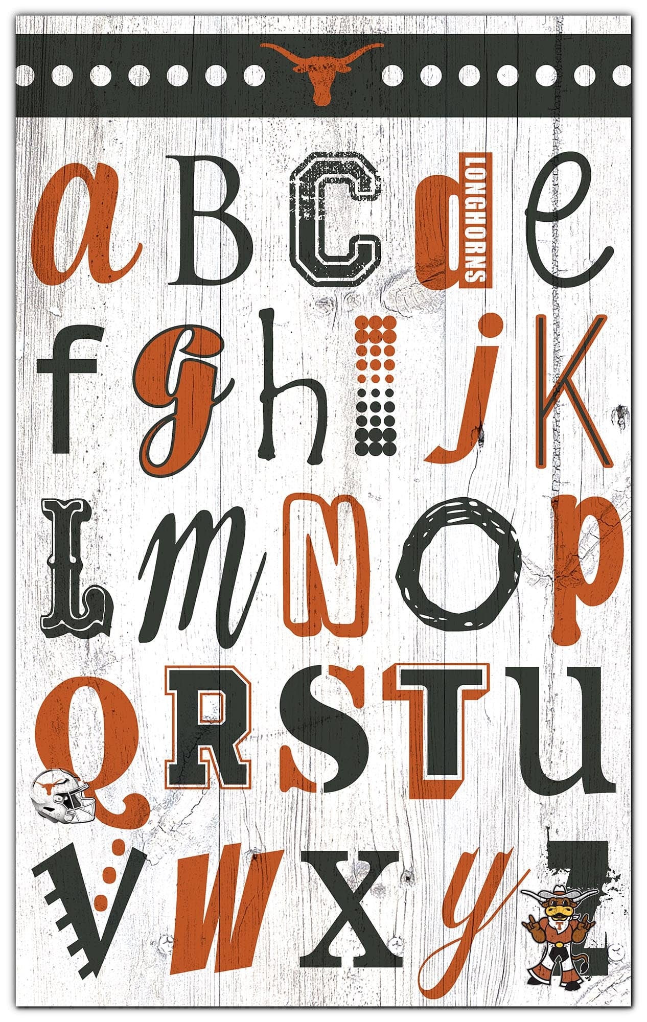University of Texas Alphabet Sign 11x19 – Fan Creations GA