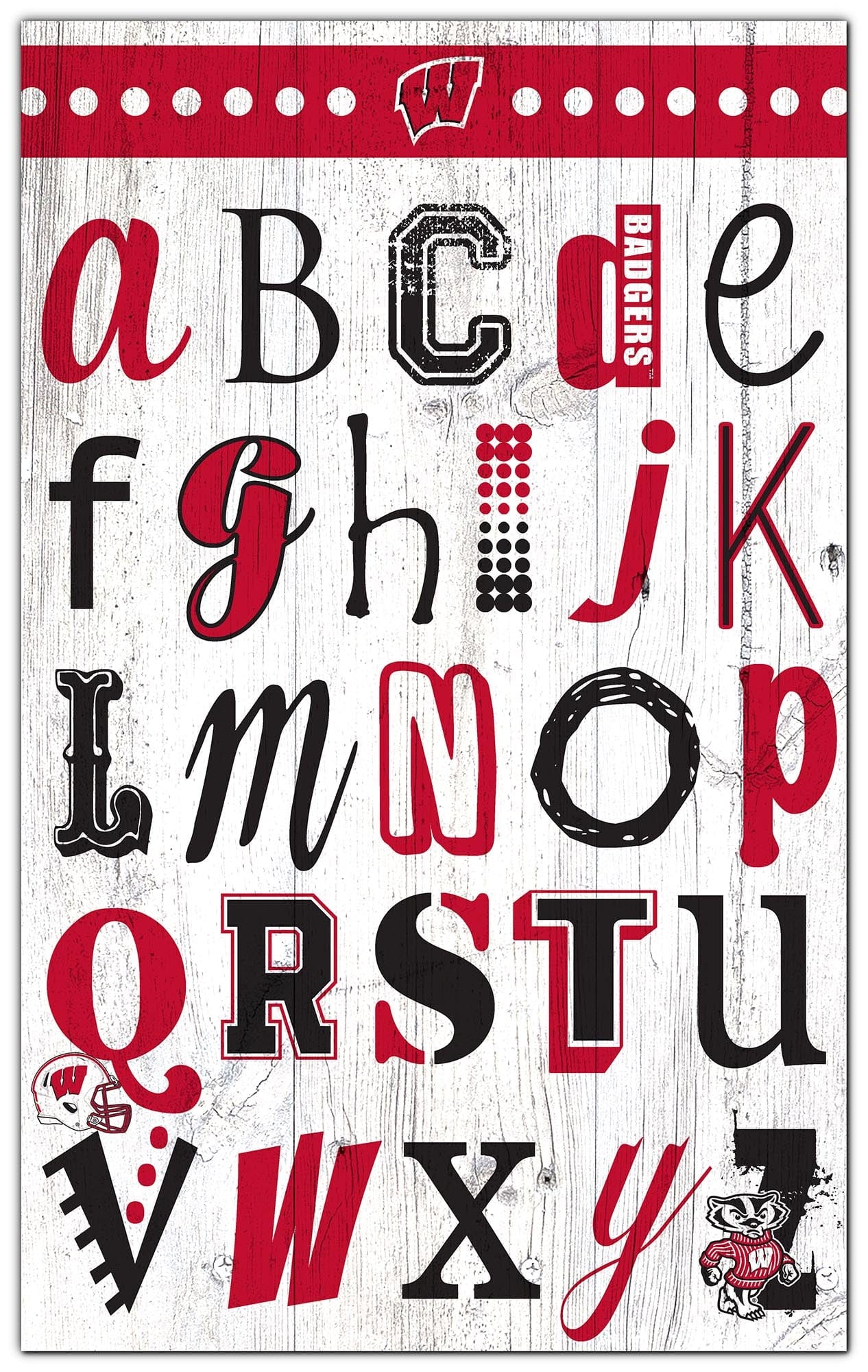 Wisconsin Alphabet Sign 11x19 – Fan Creations GA