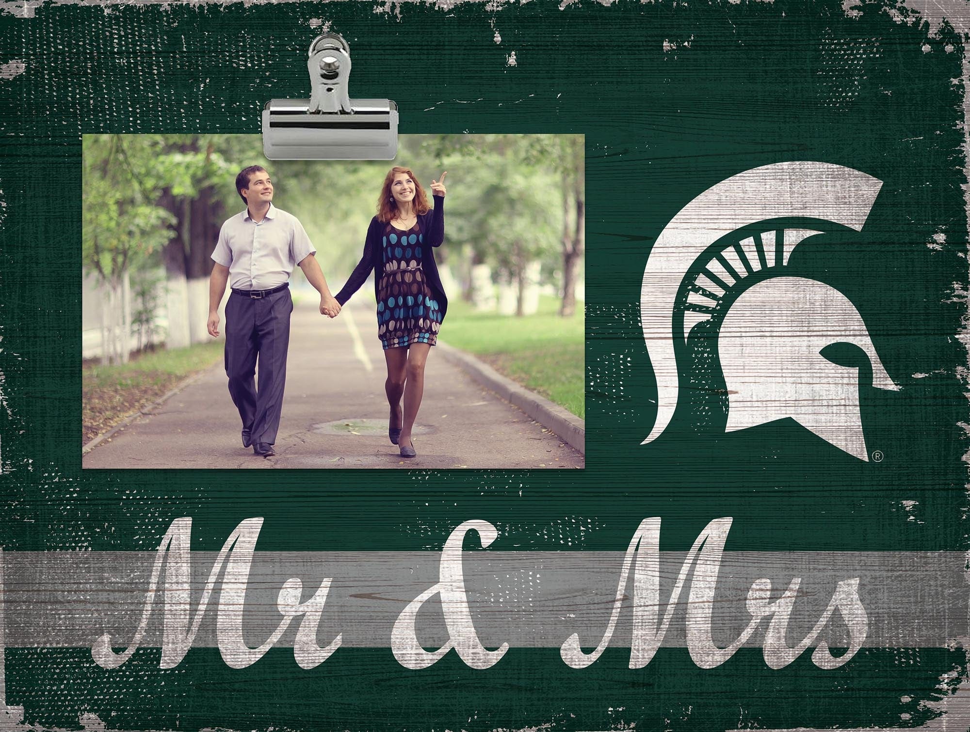 Michigan State Mr & Mrs Clip Frame – Fan Creations GA