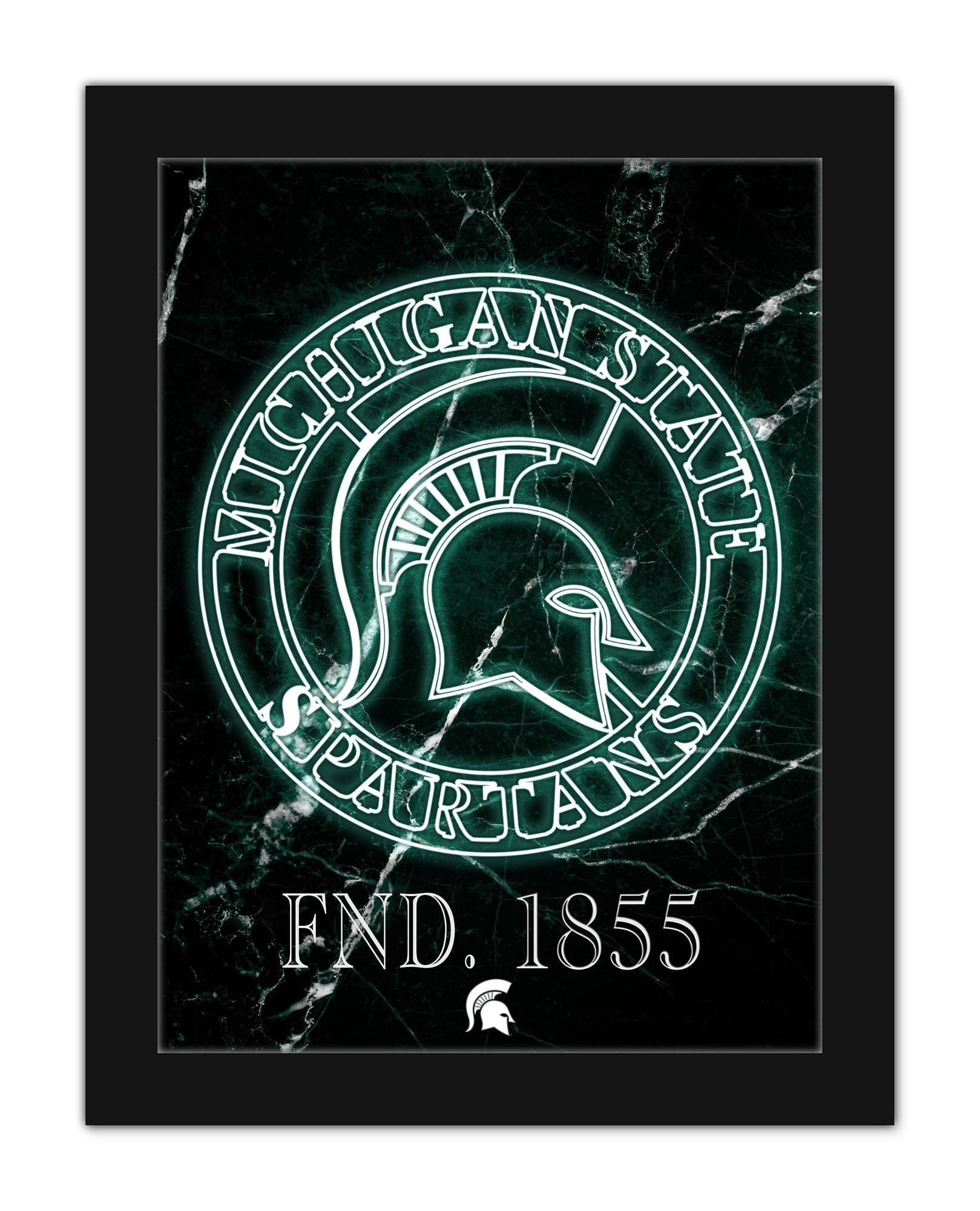 Michigan State Neon Circle Logo 12x16 – Fan Creations GA