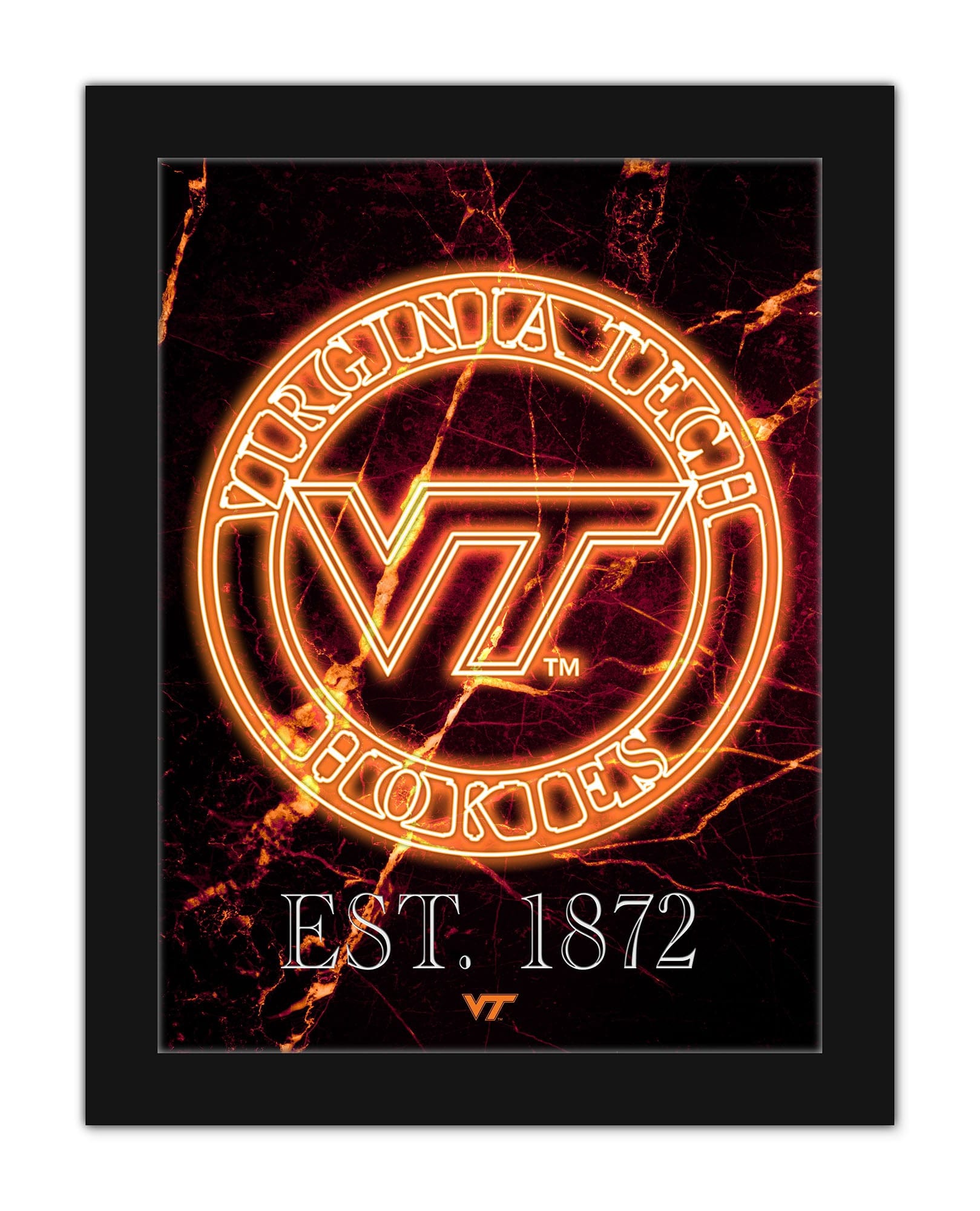 Virginia Tech Neon Circle Logo 12x16 – Fan Creations GA