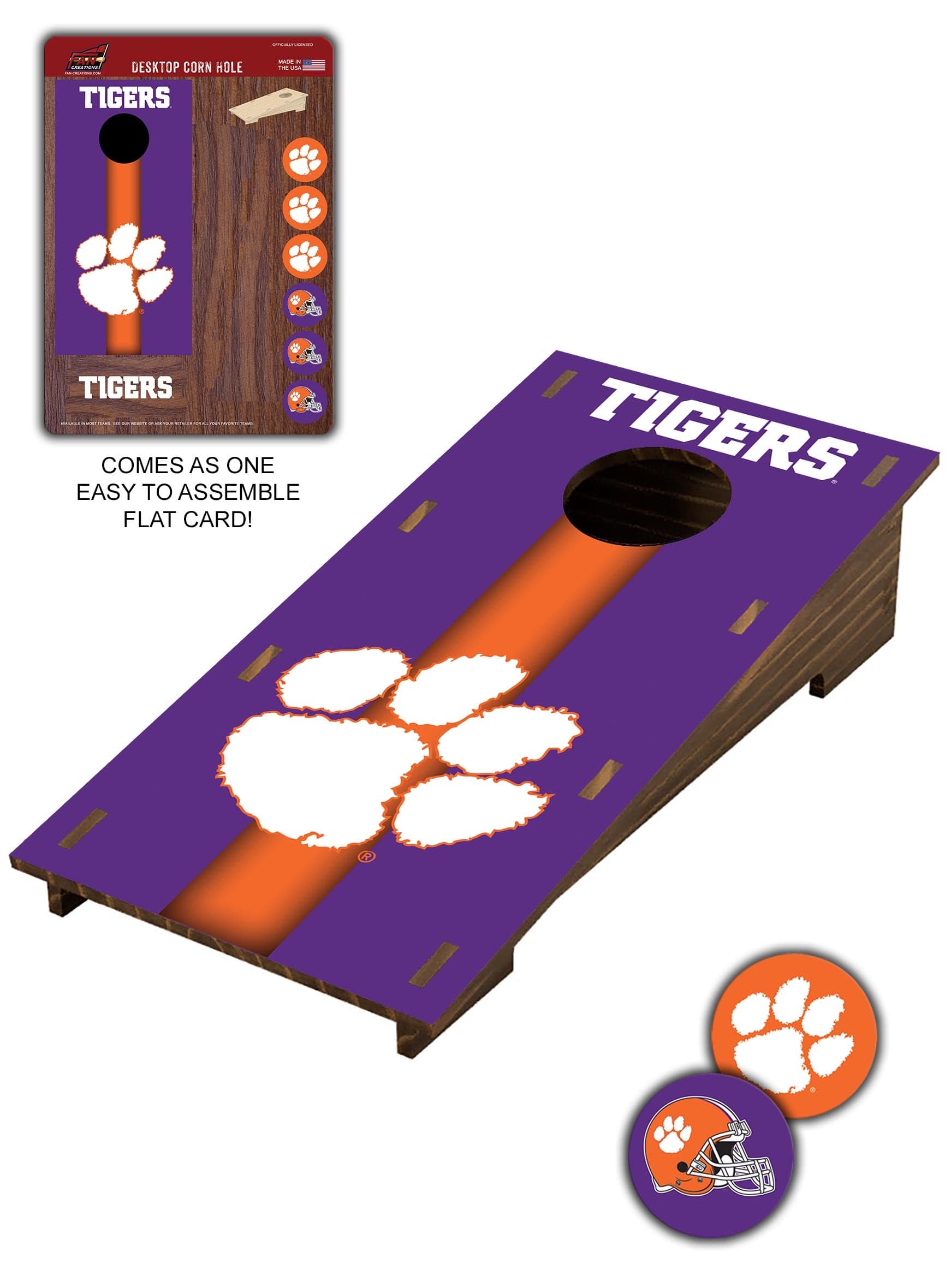 Clemson Desktop Cornhole – Fan Creations GA