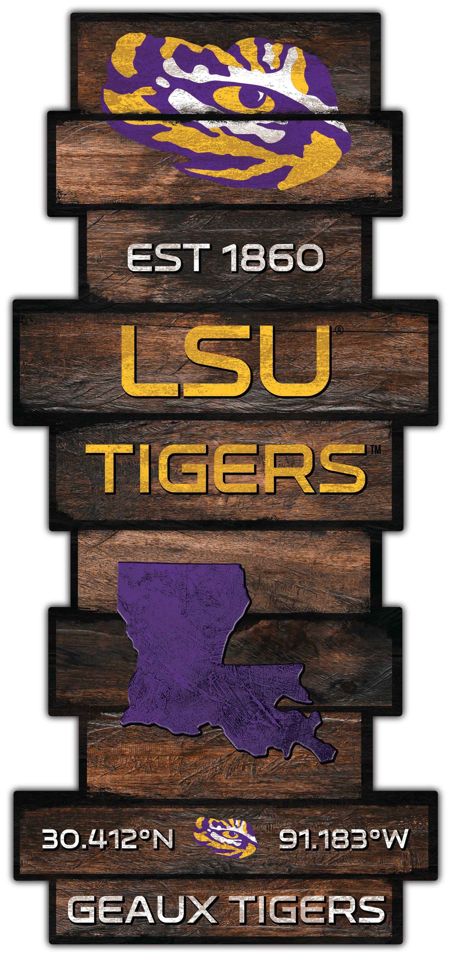 LSU Wood Celebration Stack 24" Sign – Fan Creations GA