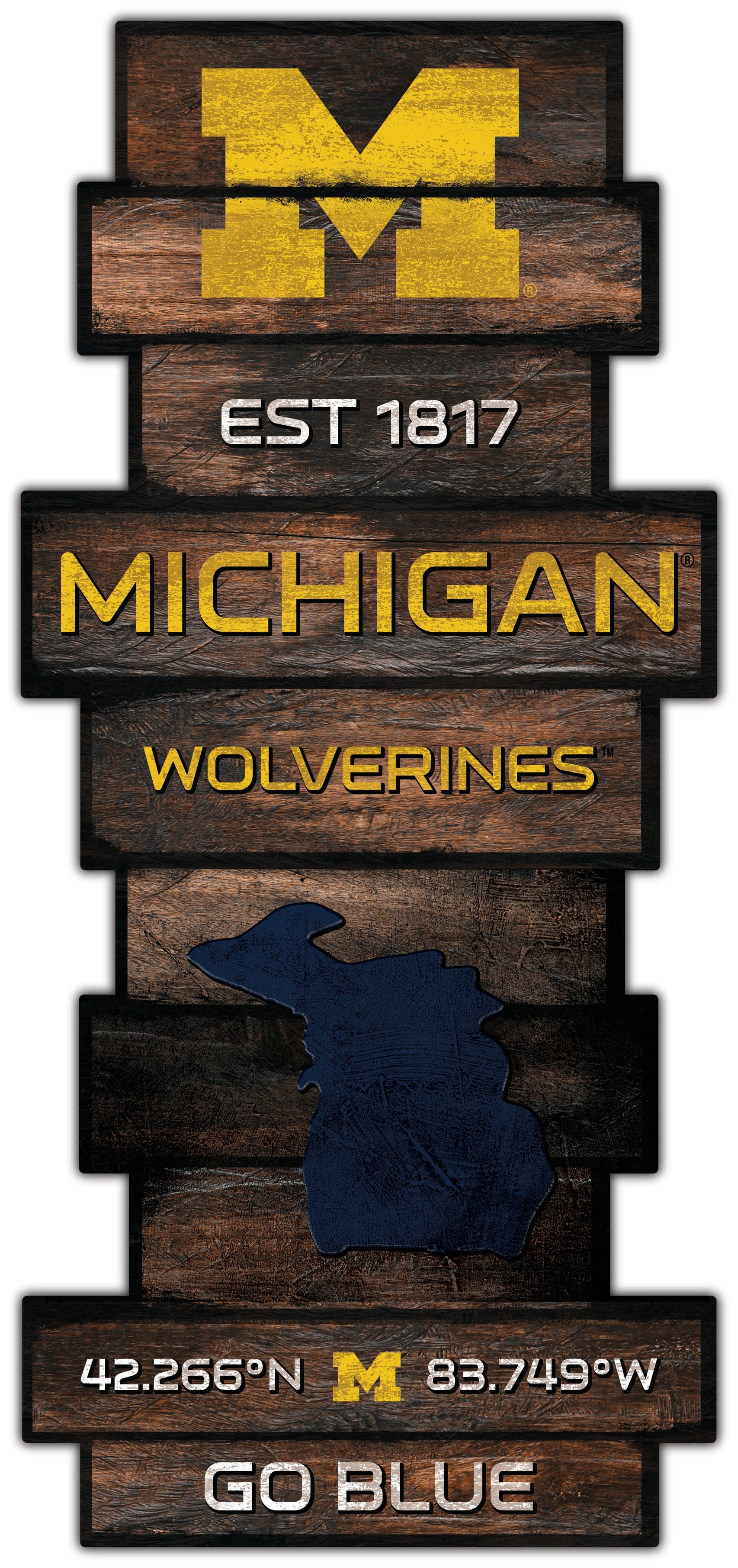 Michigan Wood Celebration Stack 24" Sign – Fan Creations GA