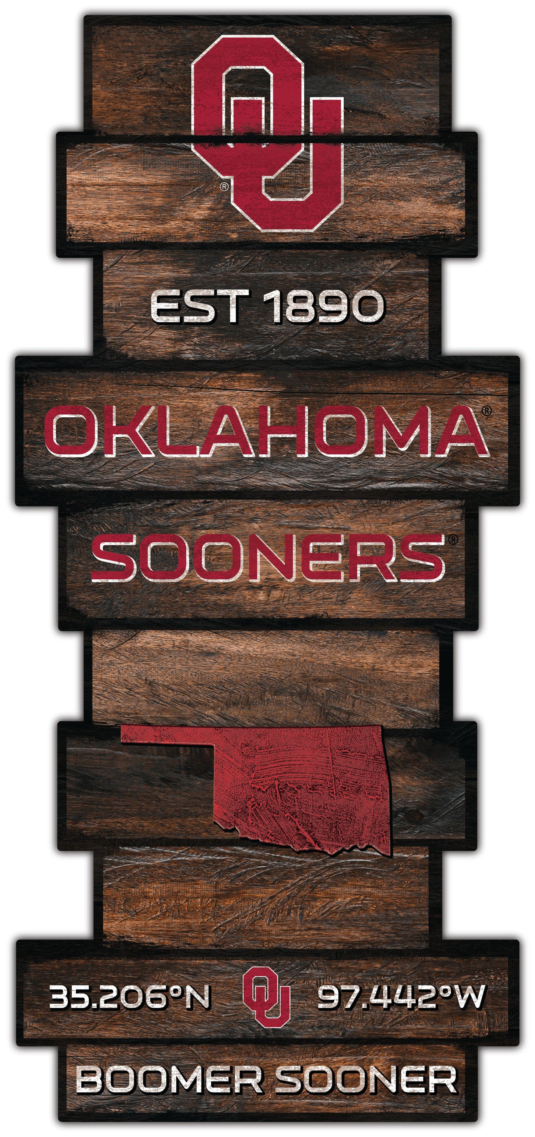 Oklahoma Wood Celebration Stack 24" Sign – Fan Creations GA