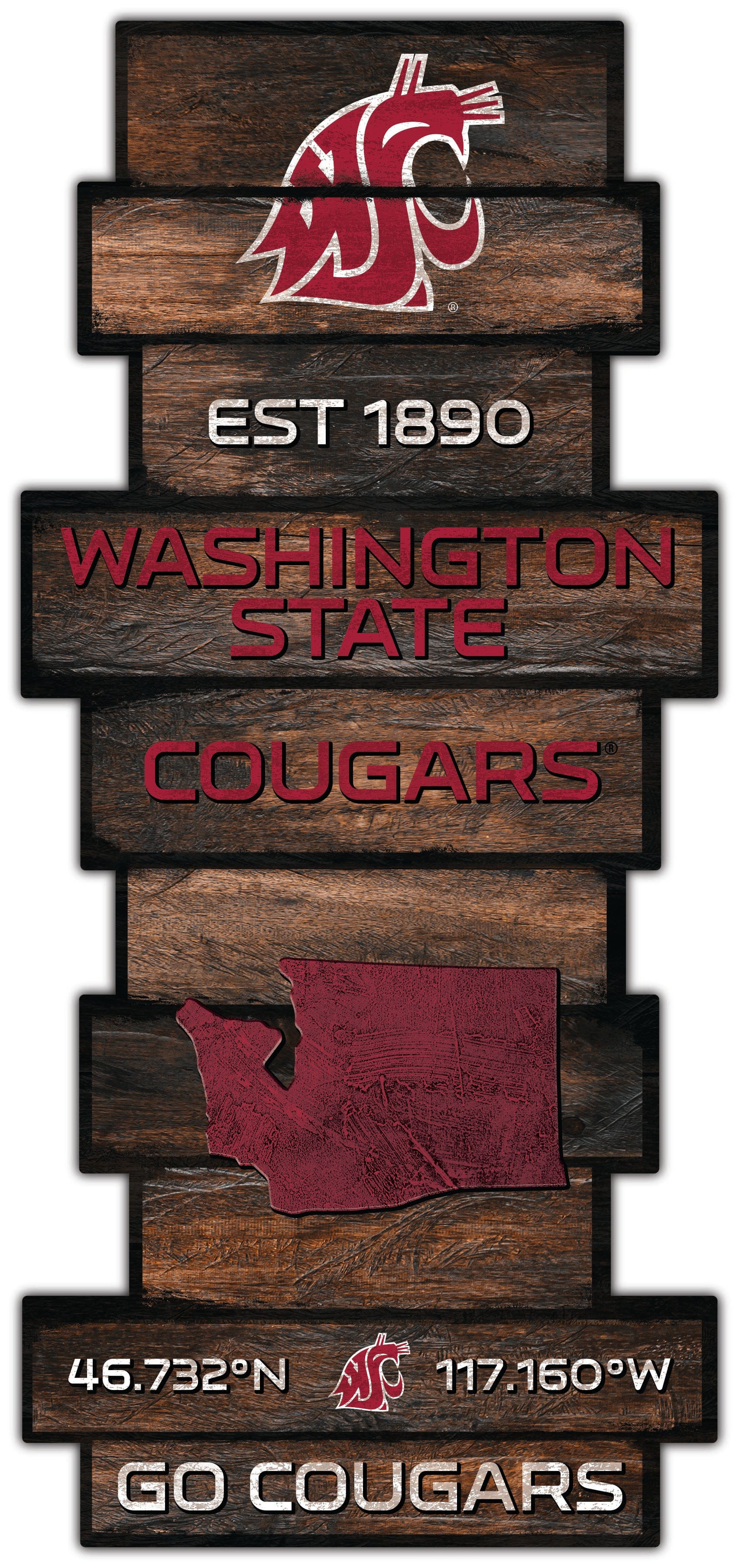Washington State Wood Celebration Stack 24" Sign – Fan Creations GA
