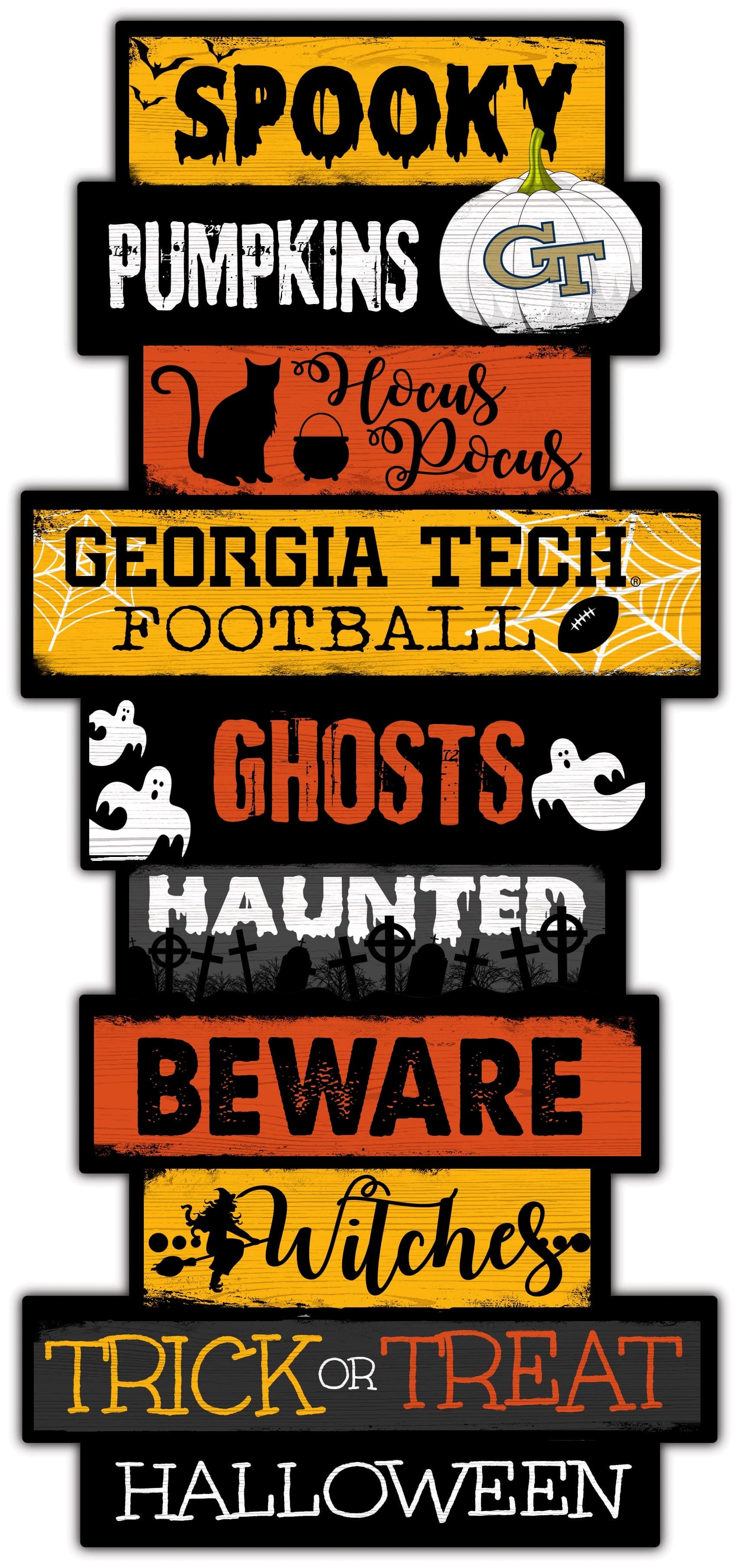 Georgia Tech Halloween Celebration Stack 24" Sign – Fan Creations GA