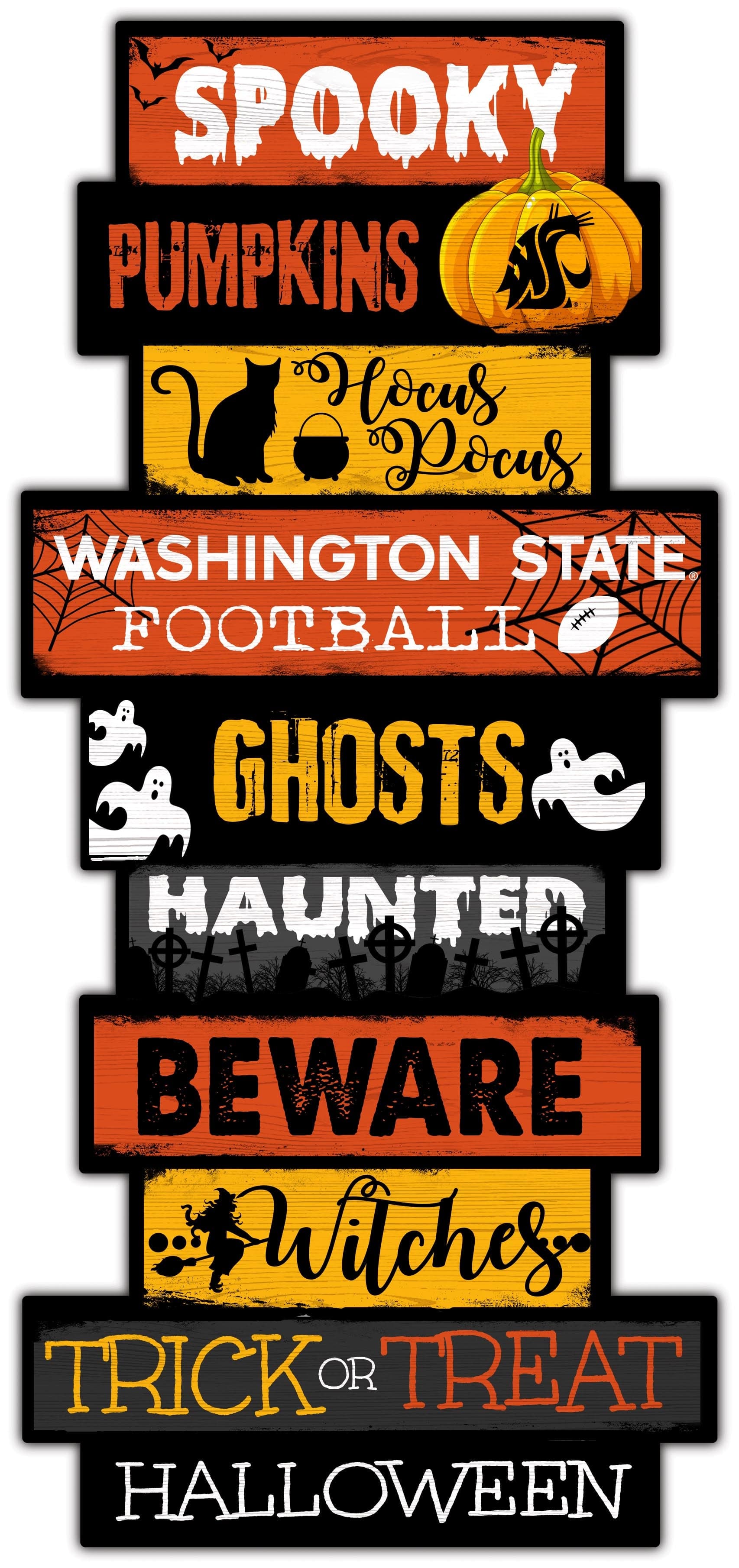 Washington State Halloween Celebration Stack 24" Sign – Fan Creations GA