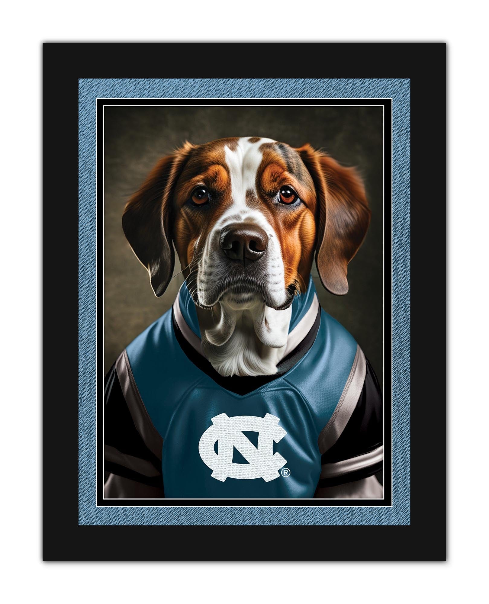 North Carolina Dog in Team Jersey 12x16 – Fan Creations GA