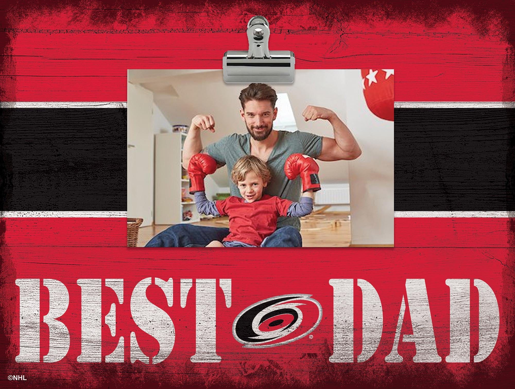 Carolina Hurricanes Best Dad With Stripe Clip Frame – Fan Creations GA