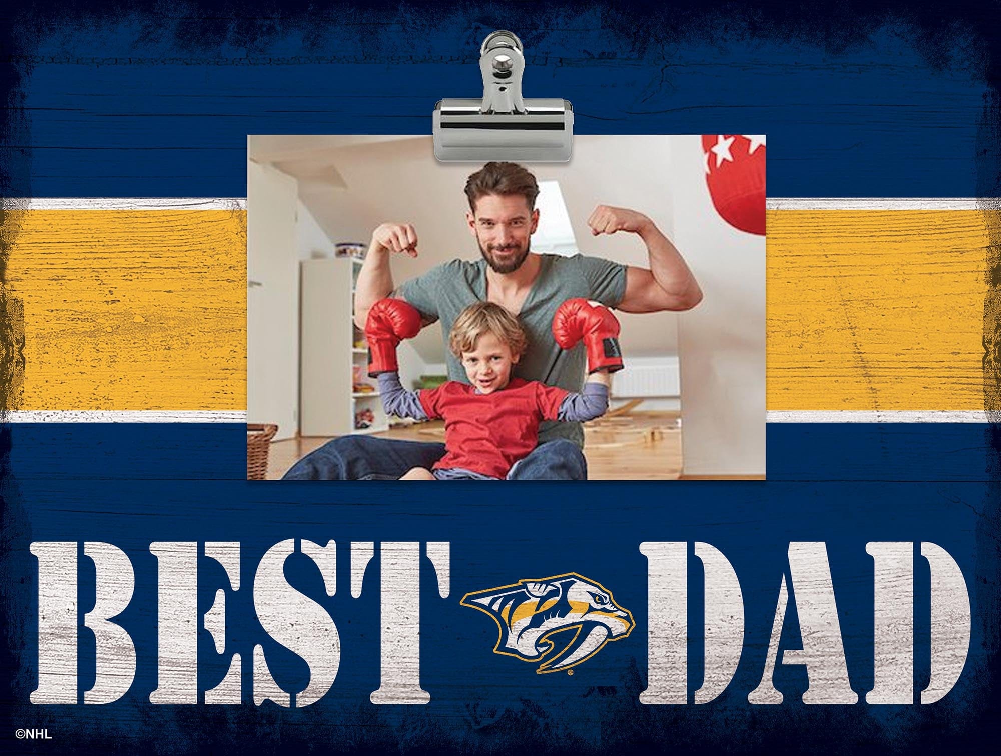 Nashville Predators Best Dad With Stripe Clip Frame – Fan Creations GA