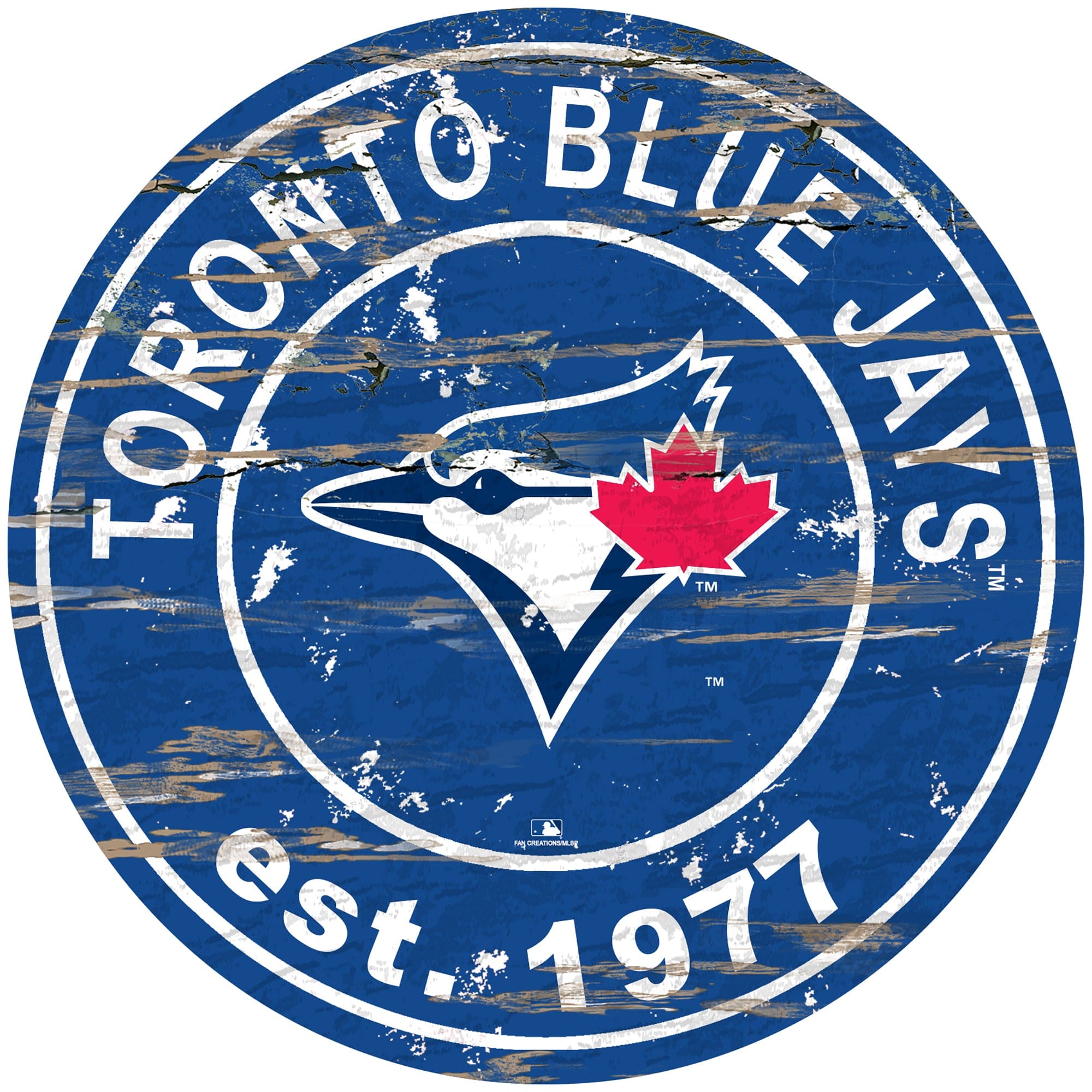 Toronto Blue Jays Distressed 24" Circle – Fan Creations GA