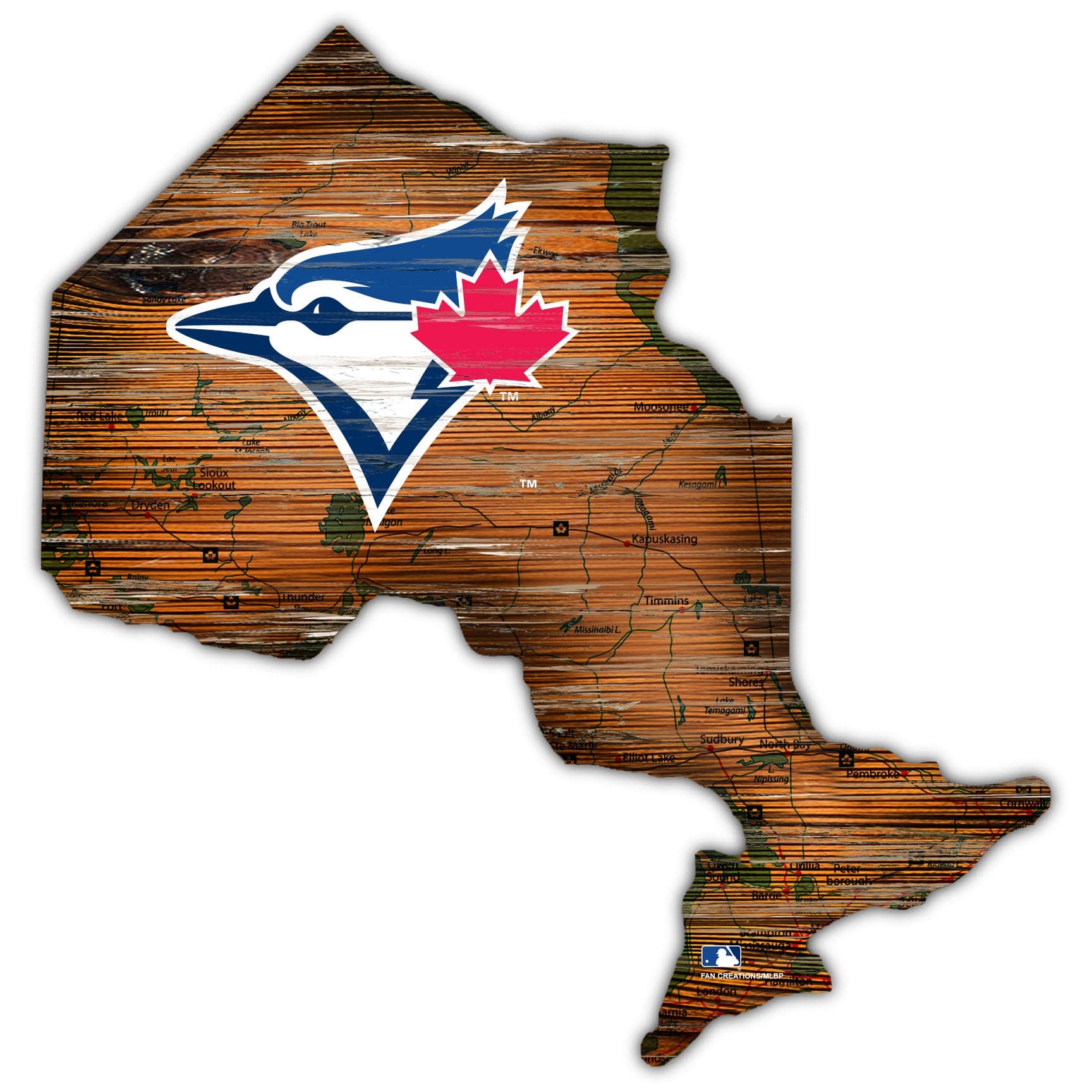 Toronto Blue Jays Distressed State With Logo Sign – Fan Creations GA