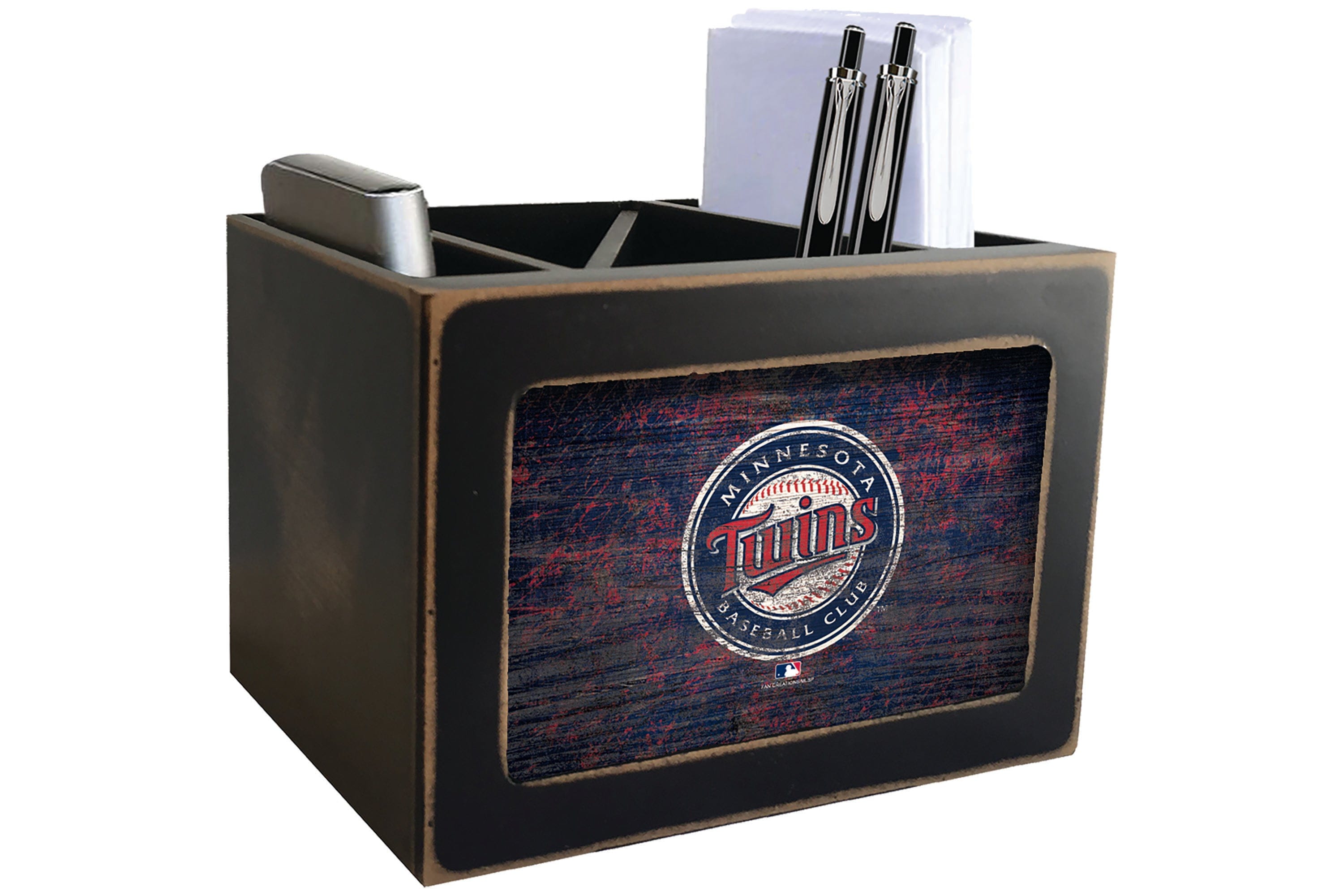 Minnesota Twins Distressed Desktop Organizer With Team Color – Fan ...