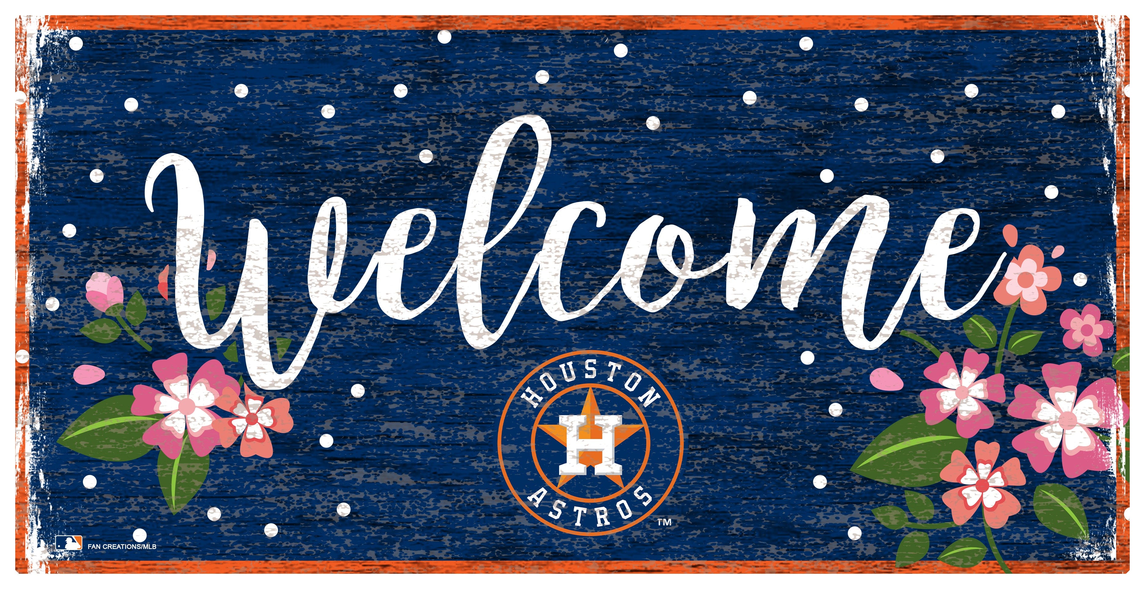 Houston Astros Welcome Floral 6x12 Sign – Fan Creations GA