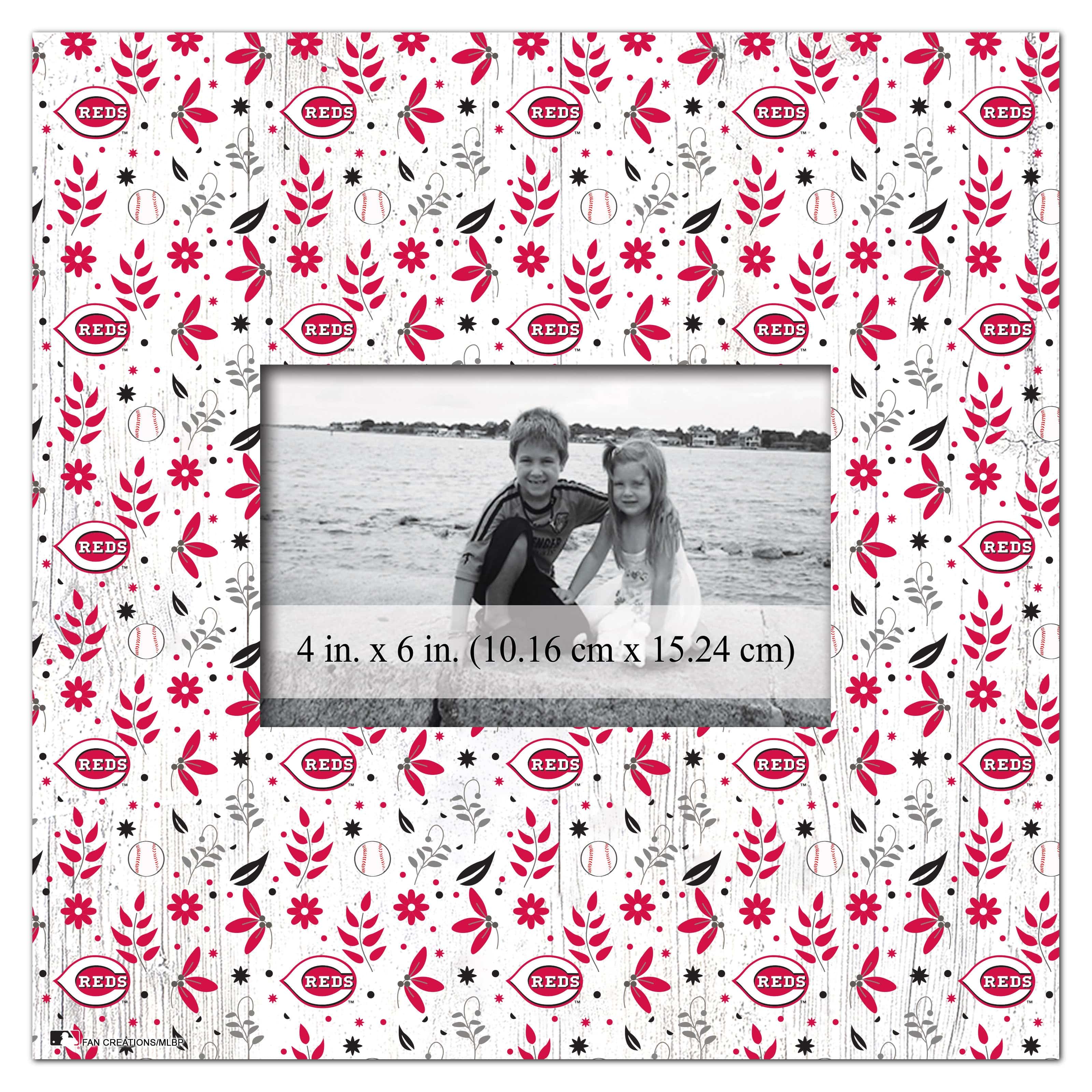 Cincinnati Reds Floral Pattern 10x10 Frame – Fan Creations GA