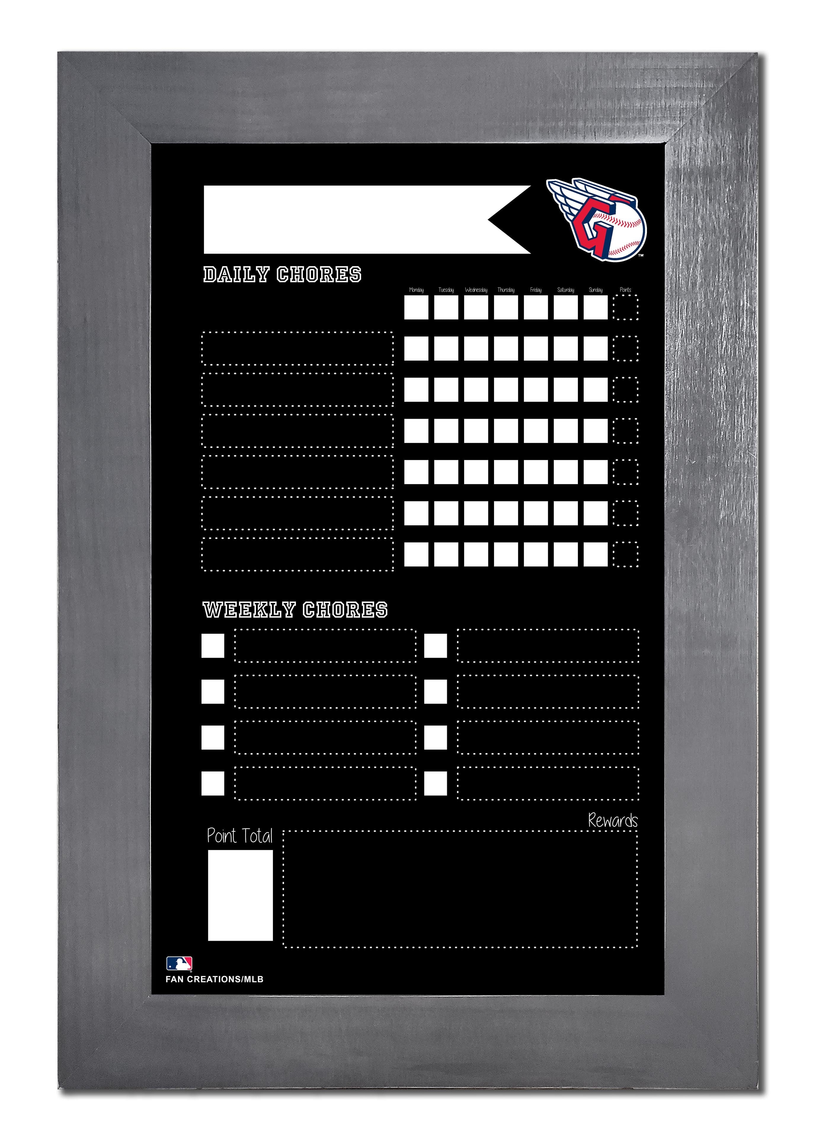 Cleveland Guardians Chore Chart Chalkboard 11x19 With Frame – Fan ...