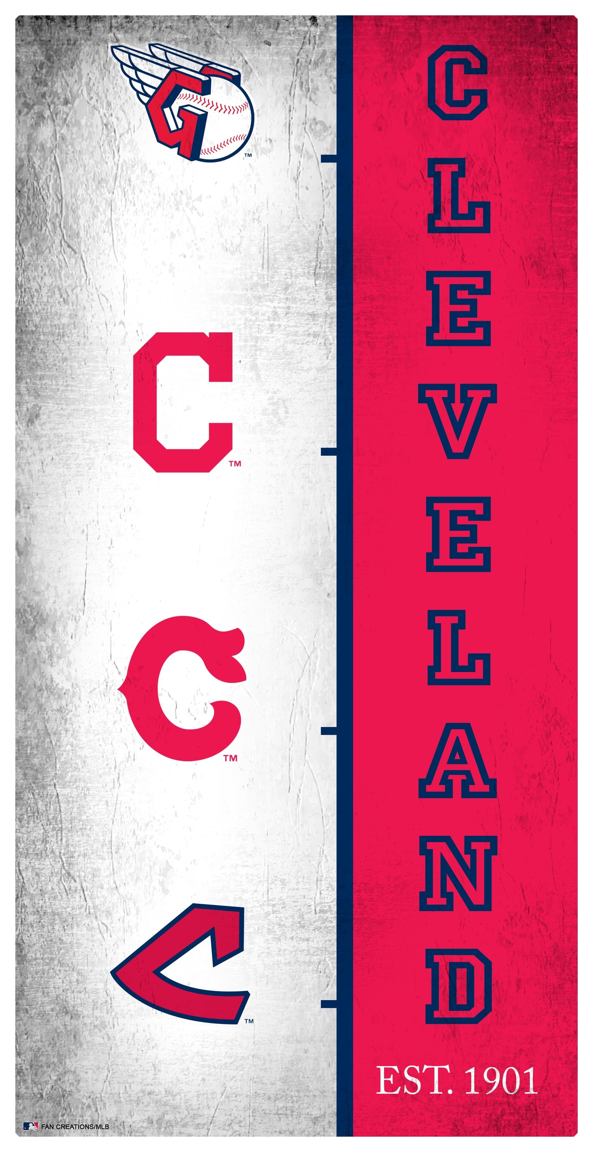 Cleveland Guardians Team Logo Progression 6x12 – Fan Creations GA
