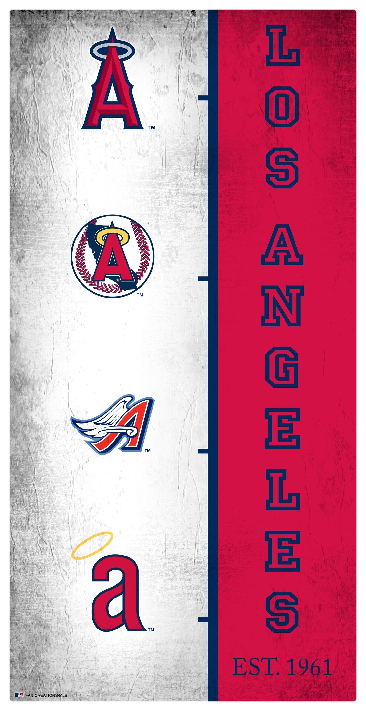Los Angeles Angels Team Logo Progression 6x12 – Fan Creations GA
