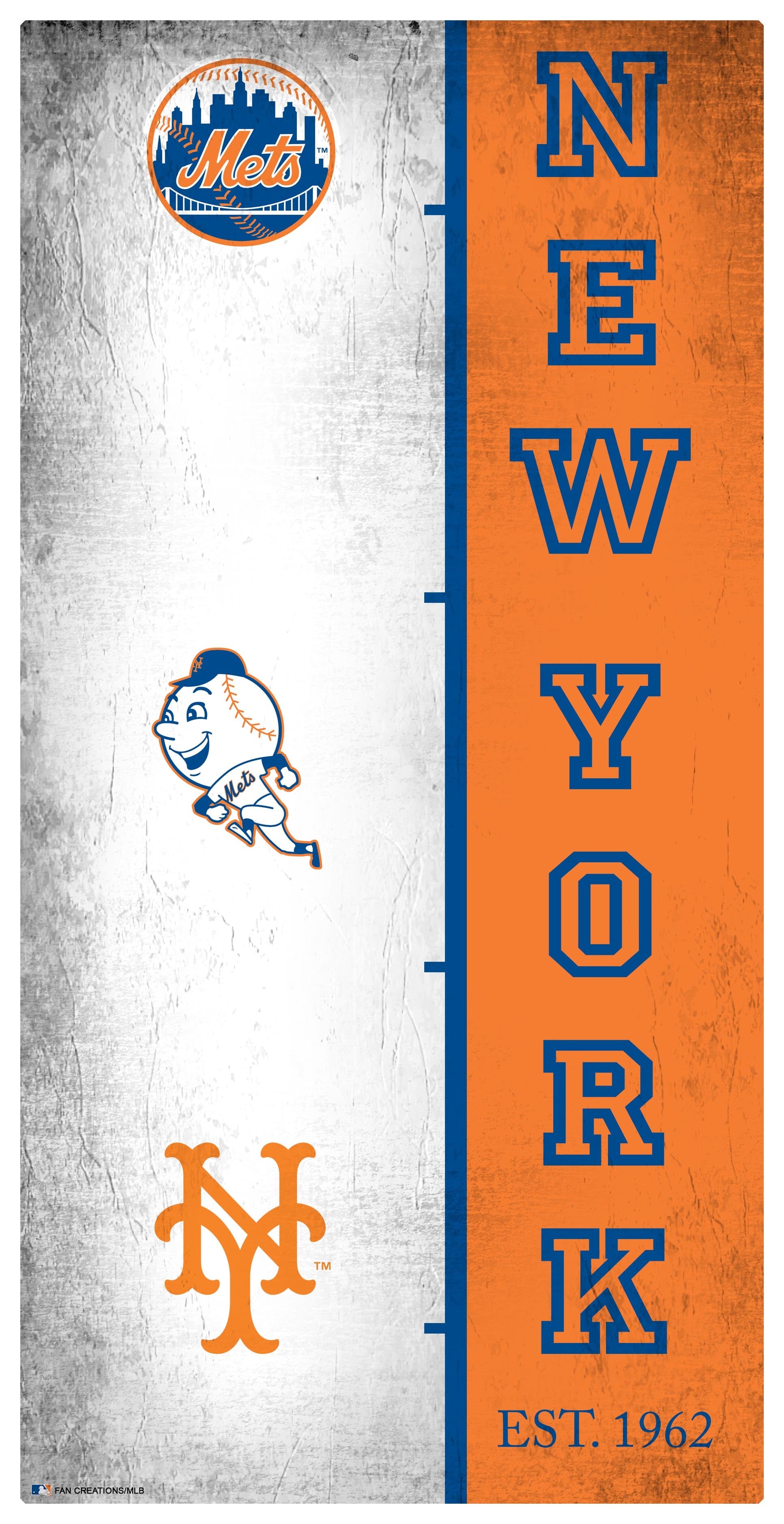 New York Mets Team Logo Progression 6x12 – Fan Creations GA