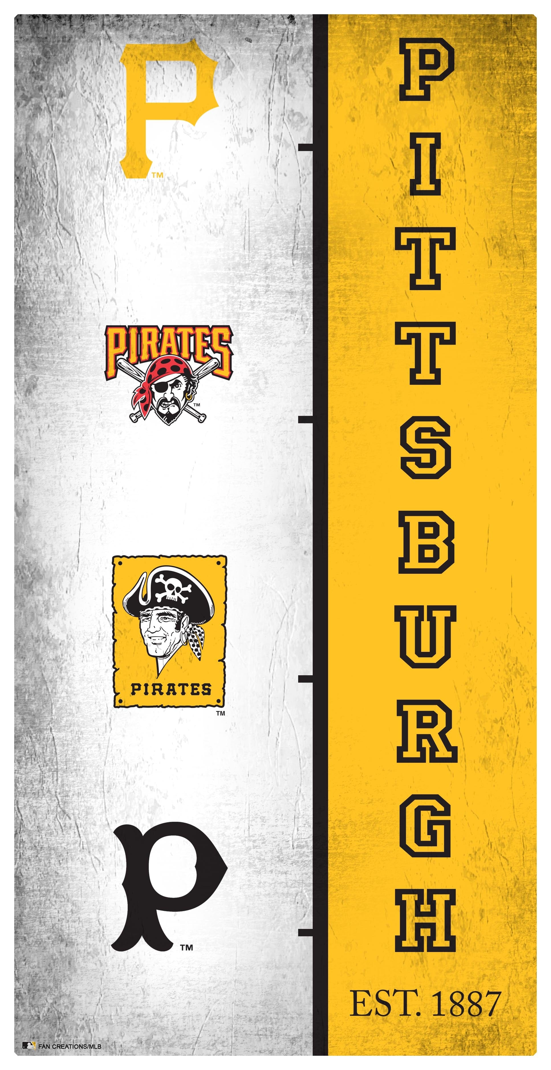 Pittsburgh Pirates Team Logo Progression 6x12 – Fan Creations GA