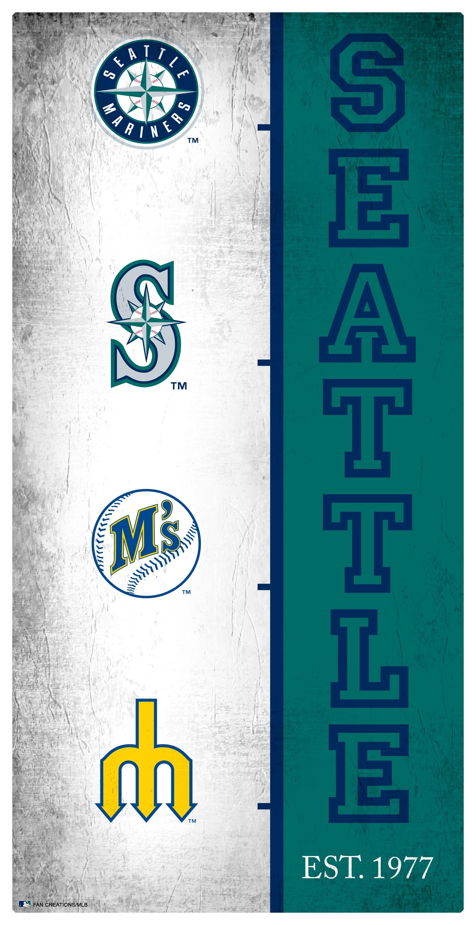 Mariners Old Logo MLB SEATTLE MARINERS PINSTRIPE RETRO CLASSIC LOGO