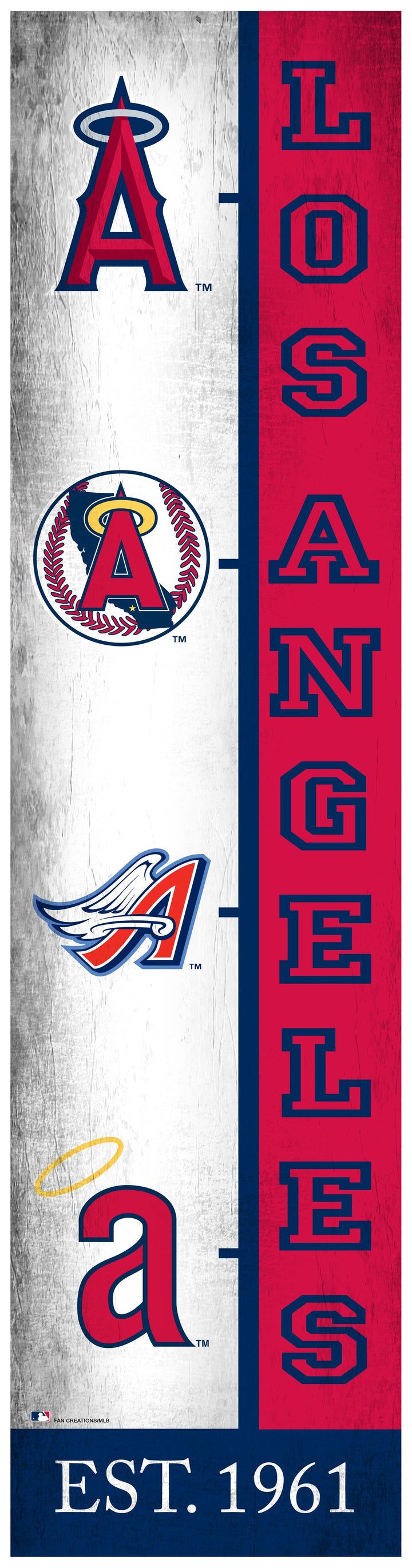 Los Angeles Angels Team Logo Progression 6x24 – Fan Creations GA