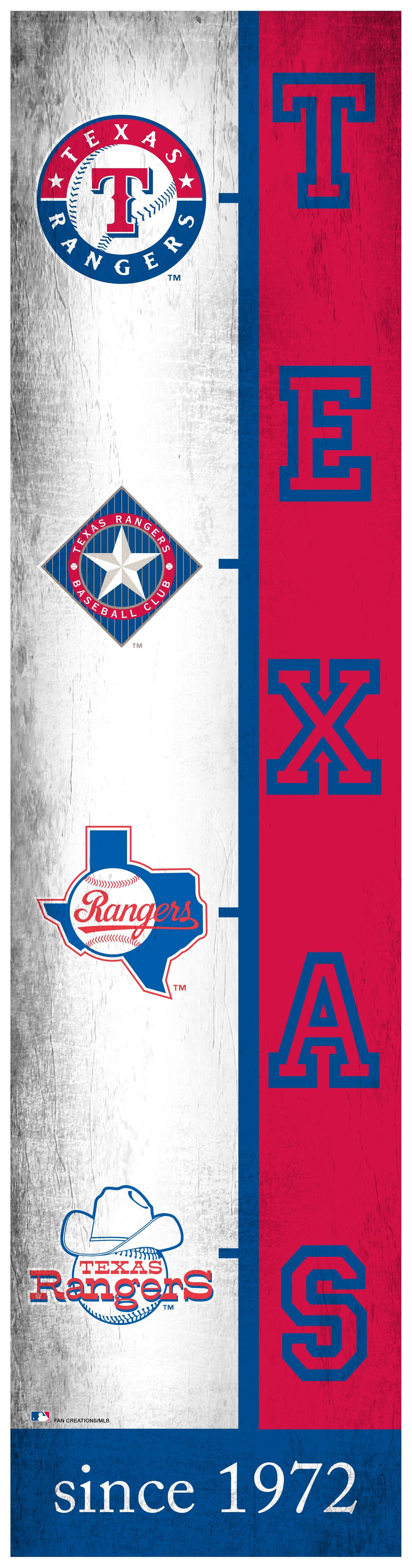 Texas Rangers Team Logo Progression 6x24 – Fan Creations GA