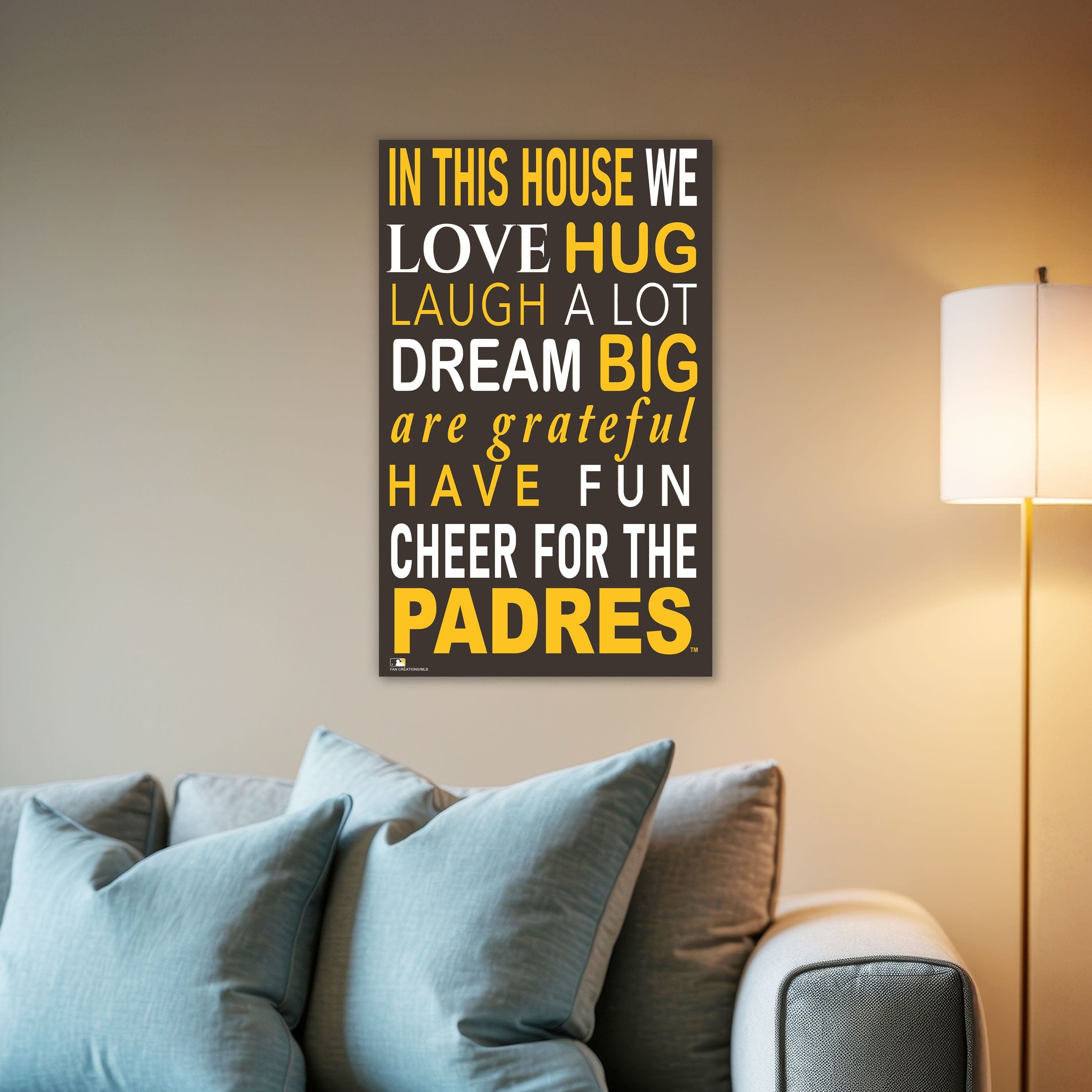 MLB San Diego Padres in This House 11x19 Wall Decor – Fan Creations GA