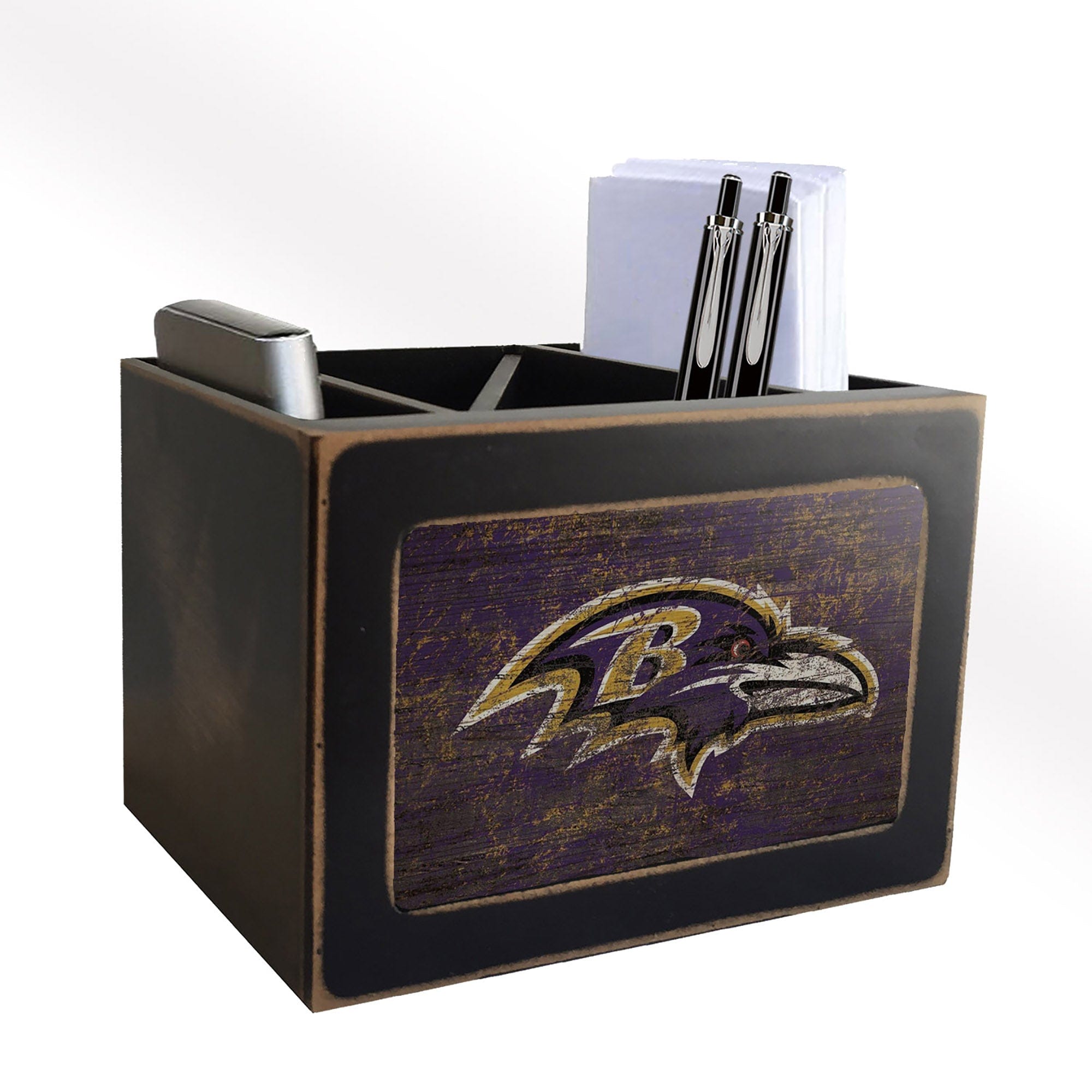 Baltimore Ravens Distressed Desktop Organizer With Team Color – Fan ...