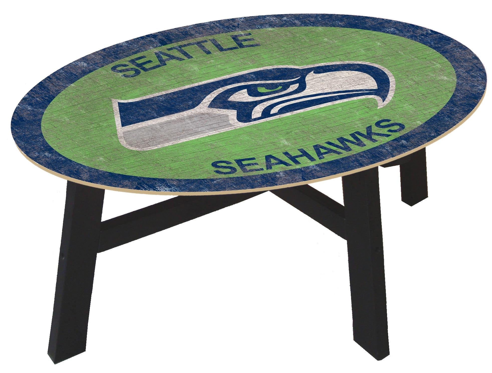 Seattle Seahawks Distressed Wood Coffee Table With Team Colors – Fan ...