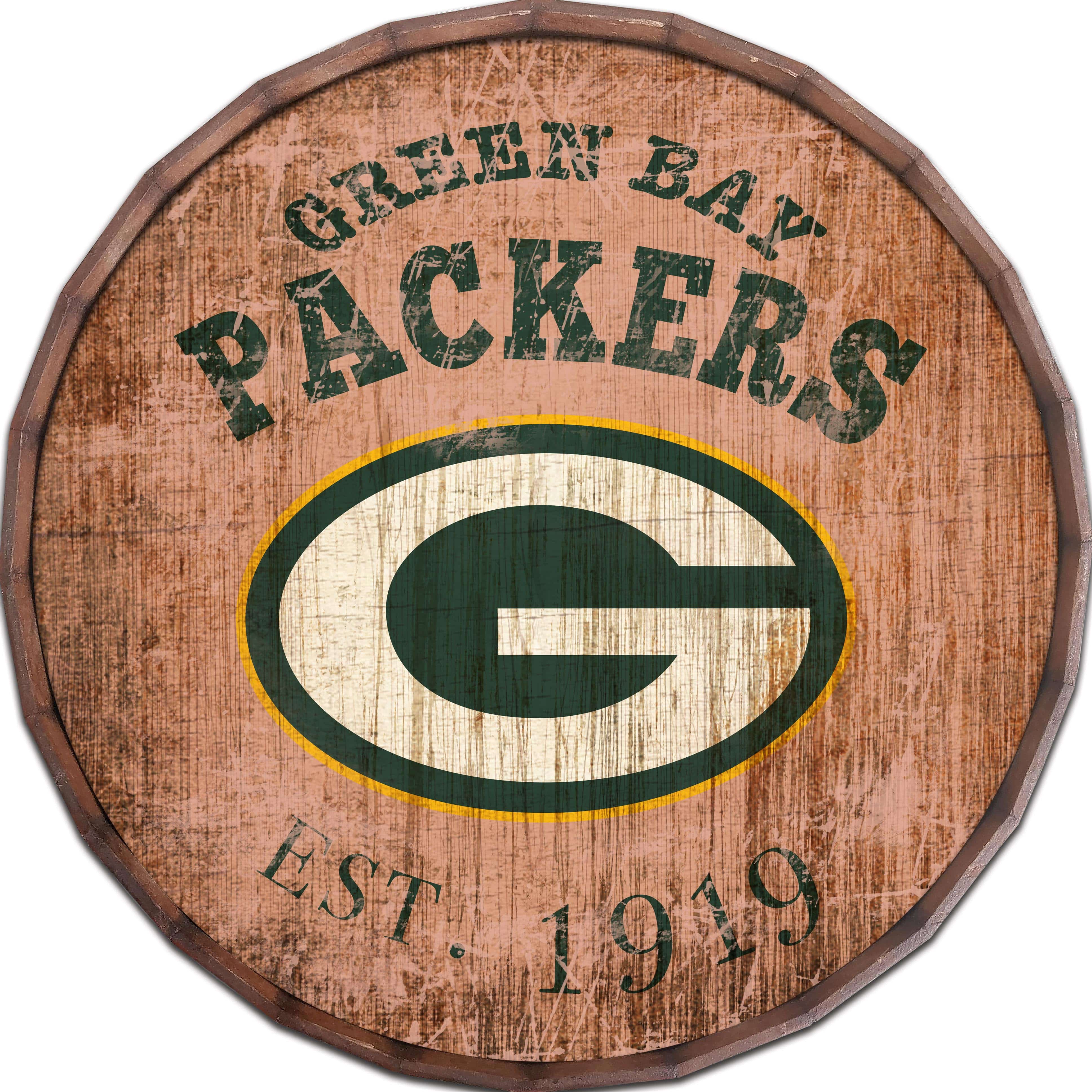 Green Bay Packers 24in Established Date Barrel Top – Fan Creations GA