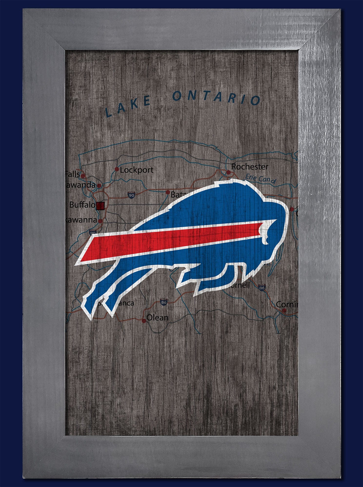 Buffalo Bills City Map 11x19 Framed – Fan Creations GA