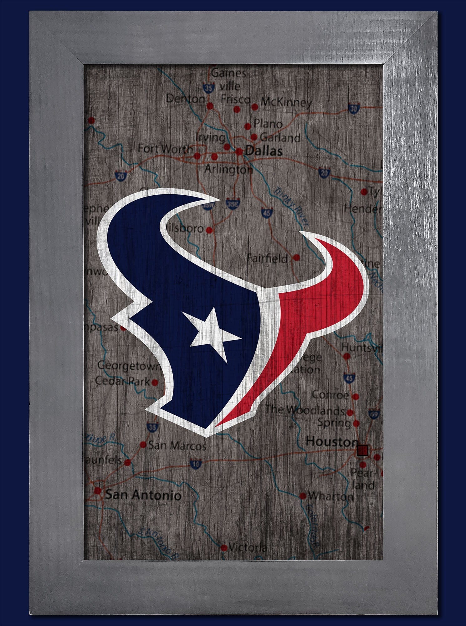 Houston Texans City Map 11x19 Framed – Fan Creations GA