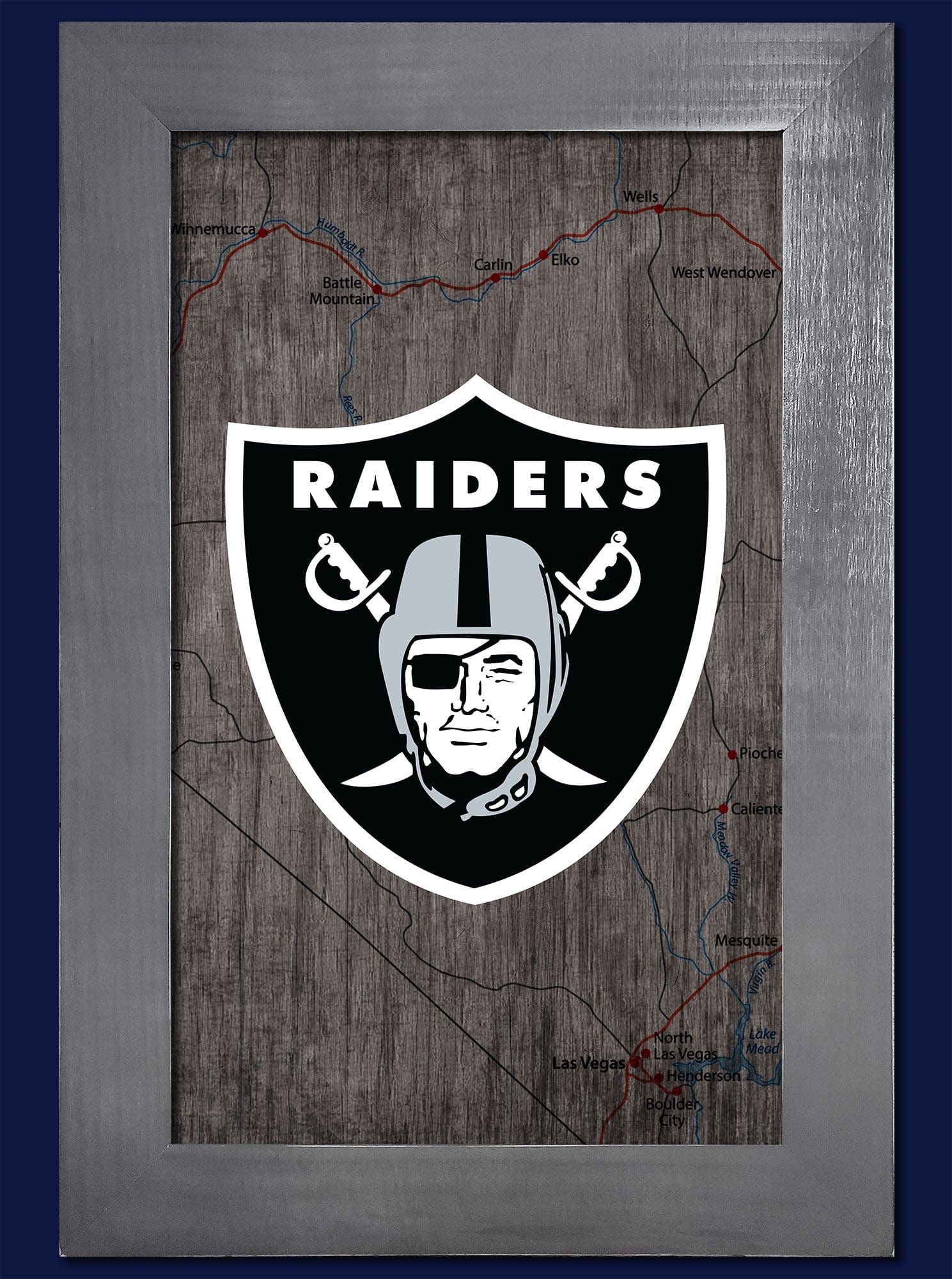 Las Vegas Raiders City Map 11x19 Framed – Fan Creations GA