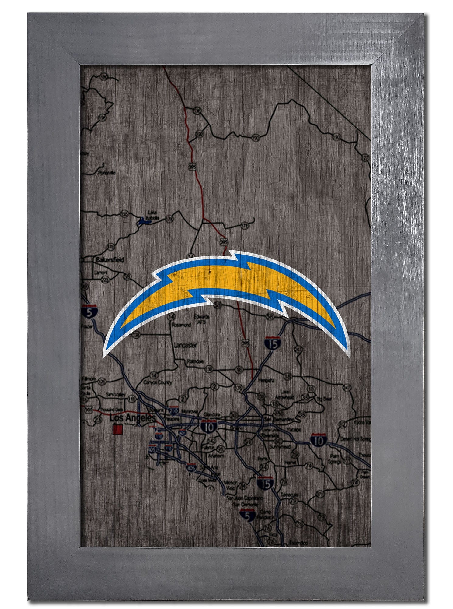 Los Angeles Chargers City Map 11x19 Framed – Fan Creations GA