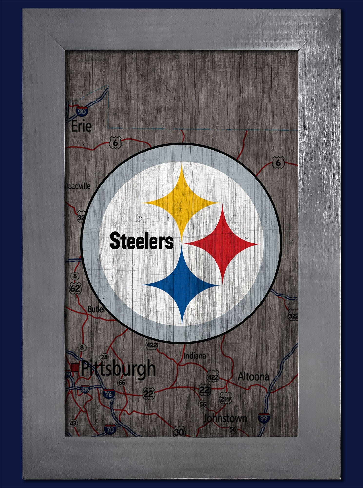 Pittsburgh Steelers City Map 11x19 Framed – Fan Creations GA