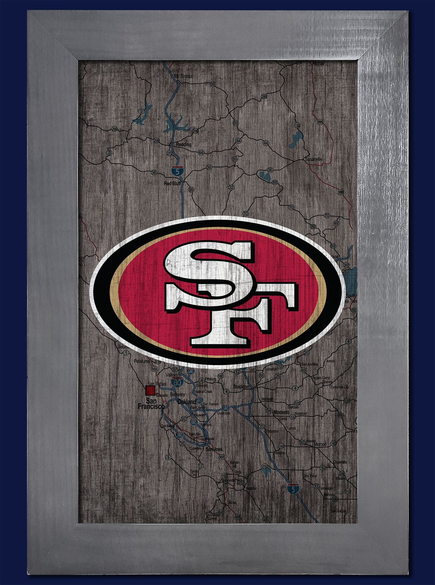 San Francisco 49ers City Map 11x19 Framed – Fan Creations GA