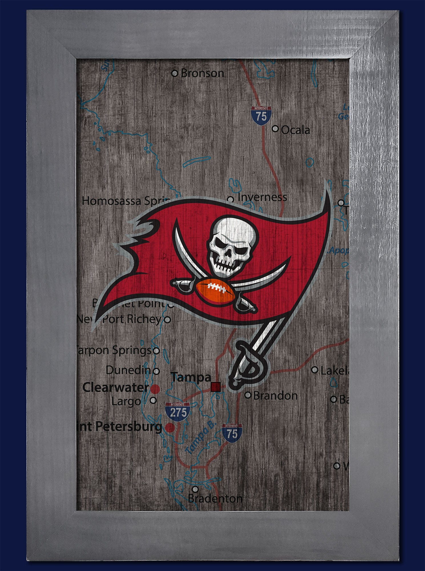 Tampa Bay Buccaneers City Map 11x19 Framed – Fan Creations GA